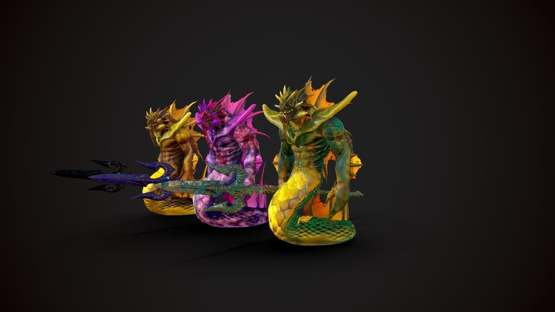 3D model Naga male warrior UE4 and Unity VR / AR / low-poly | CGTrader