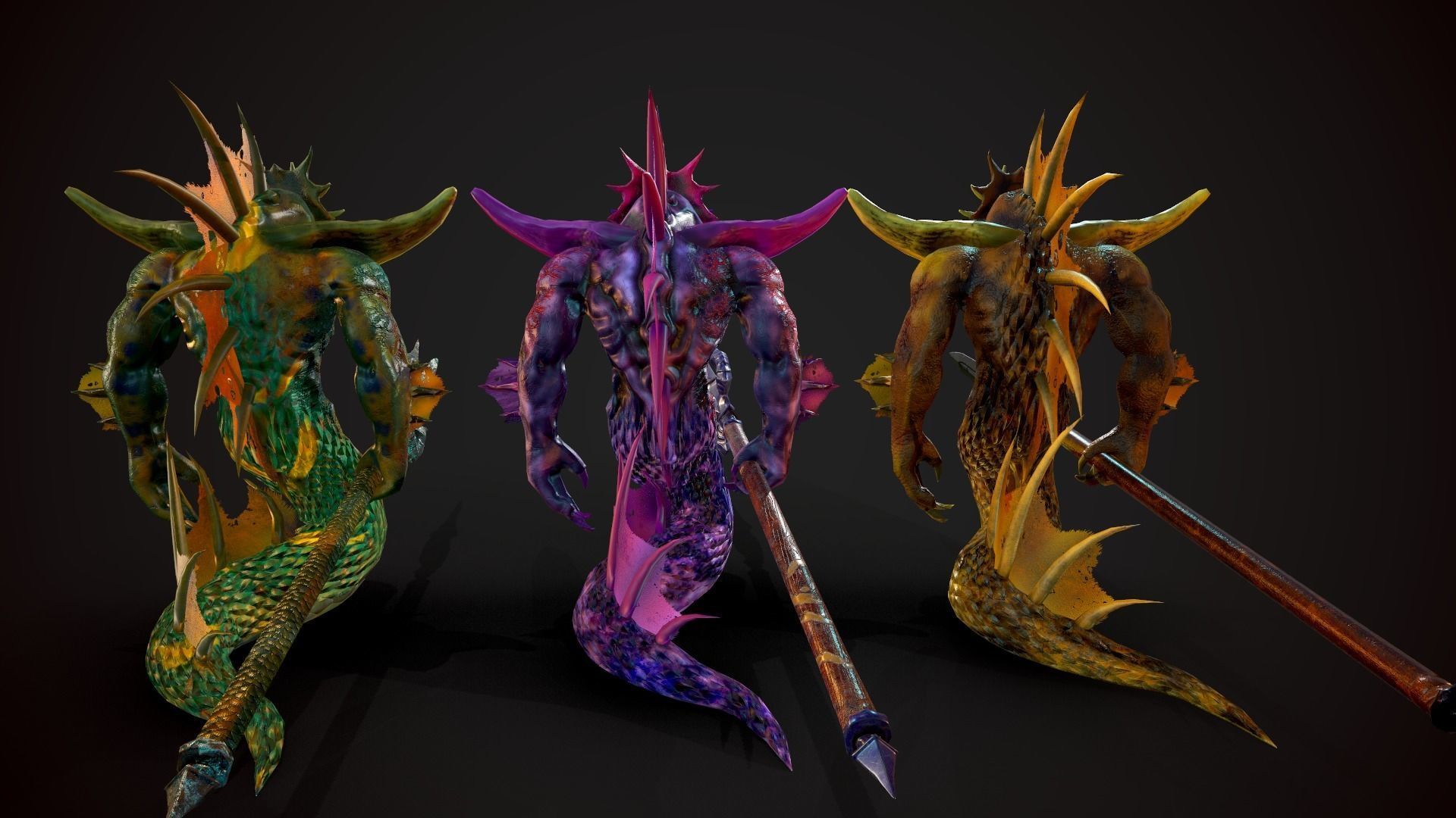 3D model Naga male warrior UE4 and Unity VR / AR / low-poly | CGTrader