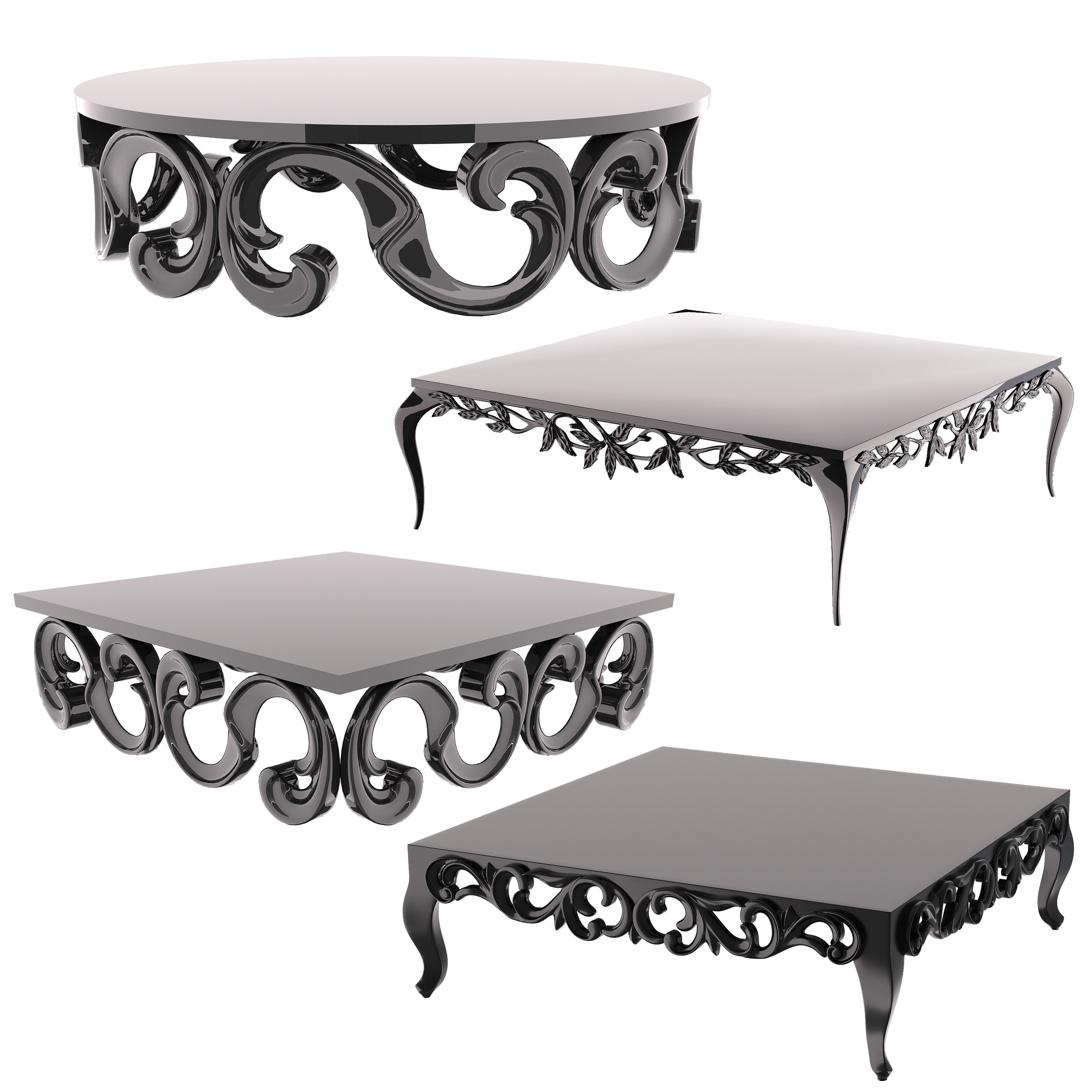 christopher guy middle coffee table set 3D model | CGTrader