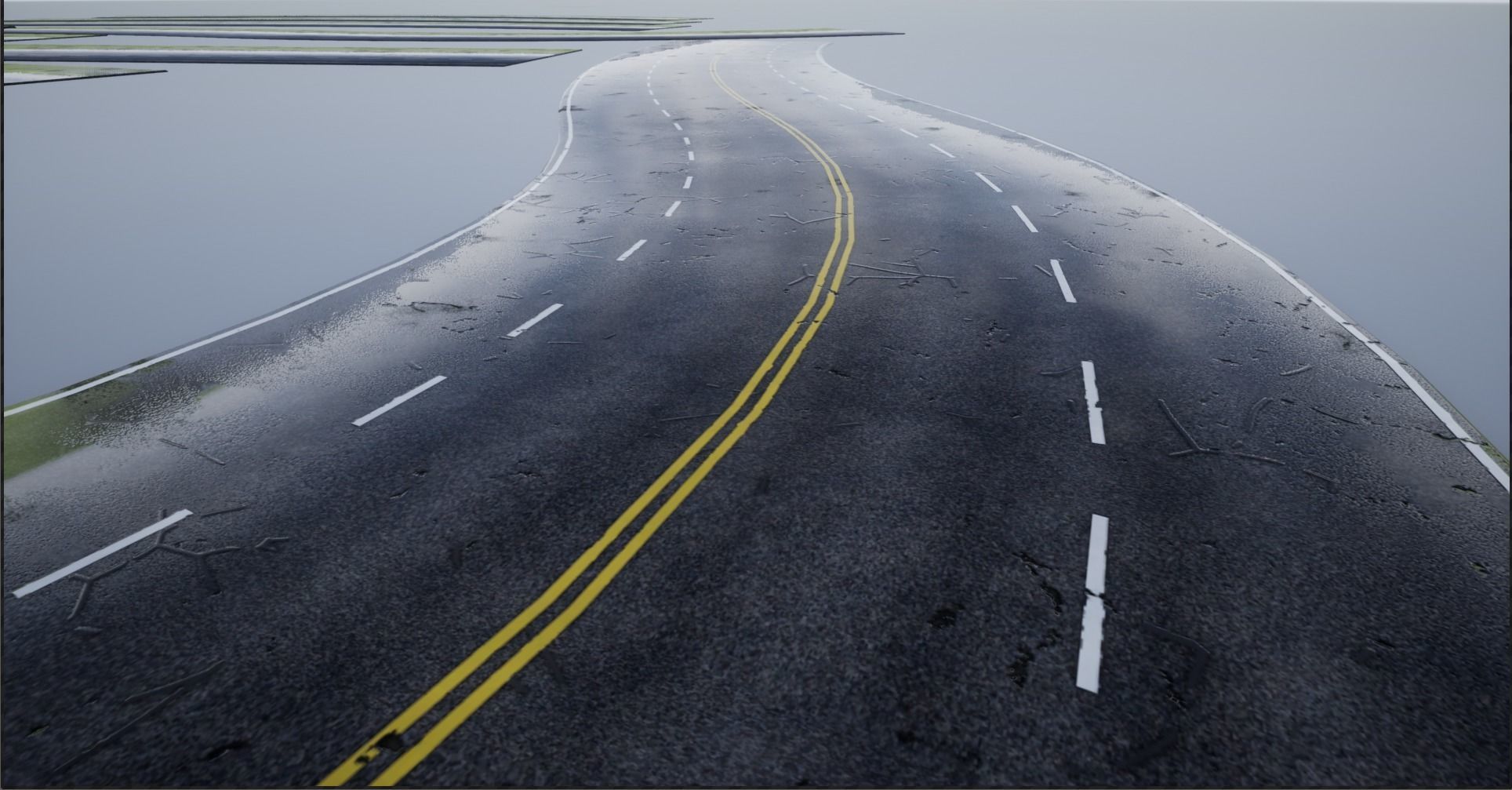 3D model Modular Wet 4-Lane Highway Roads 4K-2K VR / AR / low-poly ...