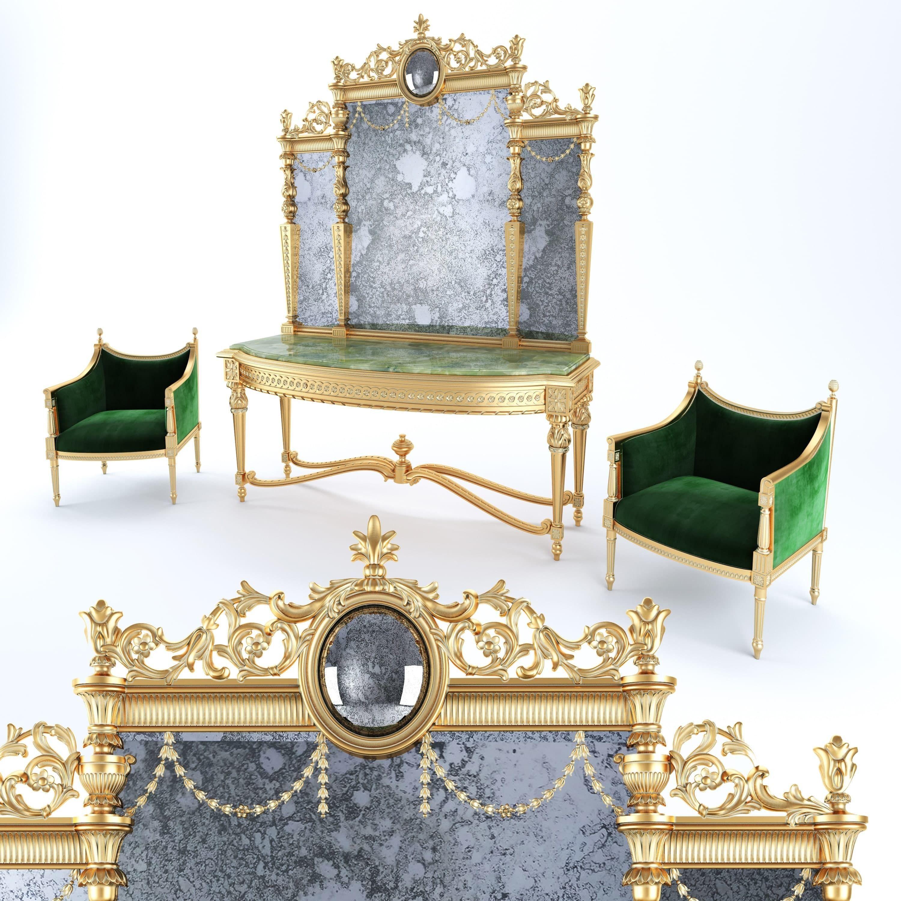 classical console set 3D model | CGTrader