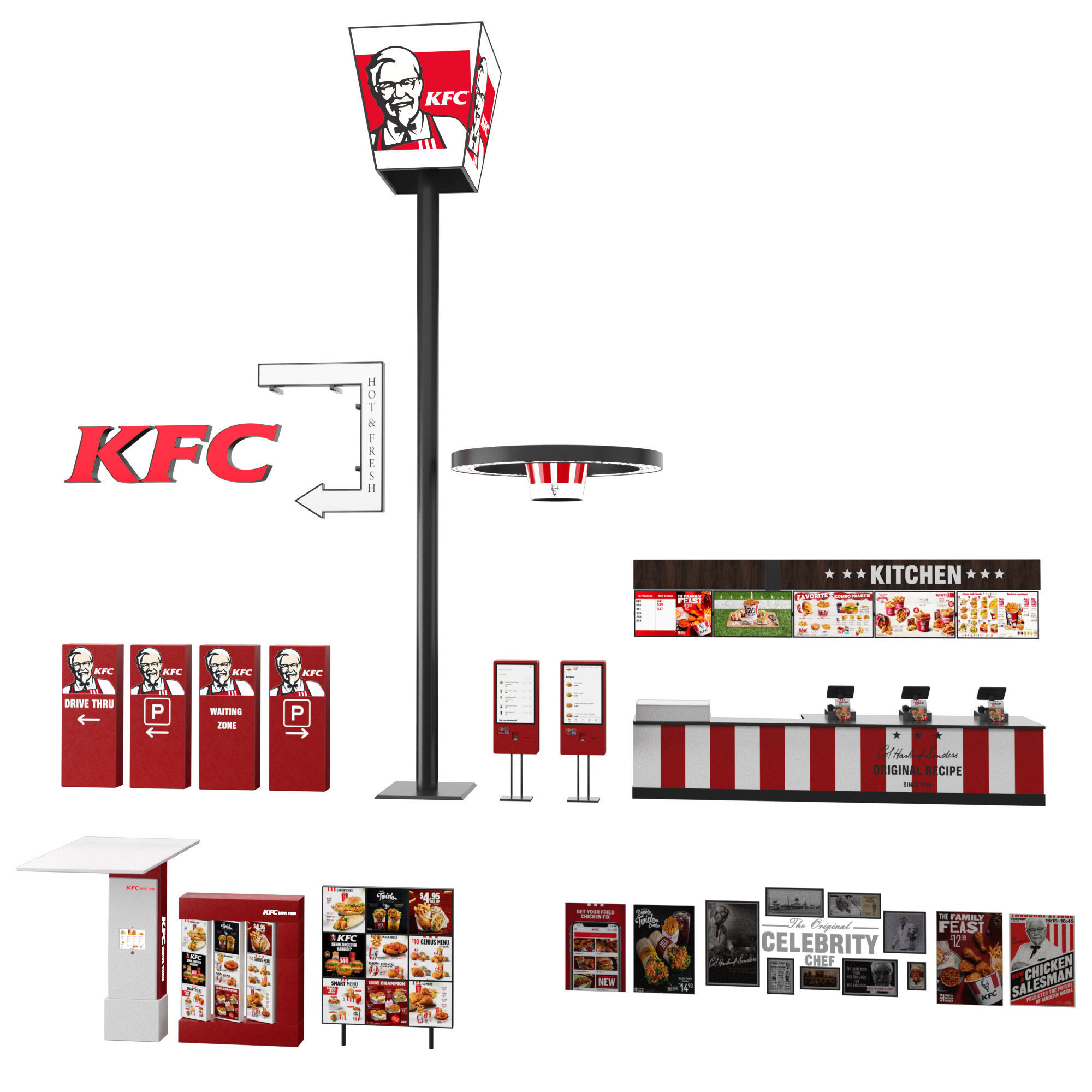 3D model KFC Element VR / AR / low-poly | CGTrader