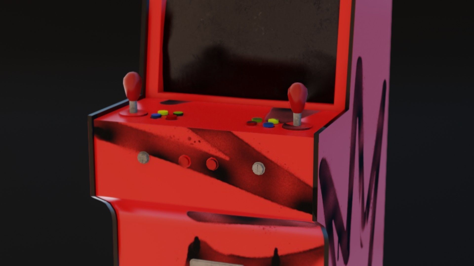 3D Retro Arcade Machine Low Poly PBR free VR / AR / low-poly 3D model ...