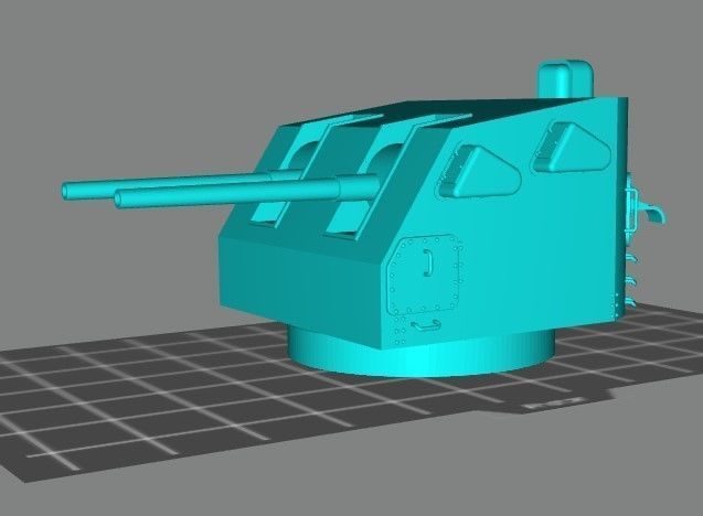 5 inch turret yowa class battelship 3D model | CGTrader