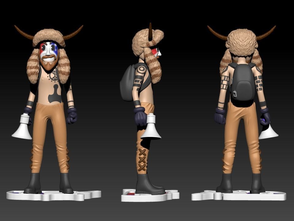 qanon shaman capitol shaman 3D model 3D printable | CGTrader