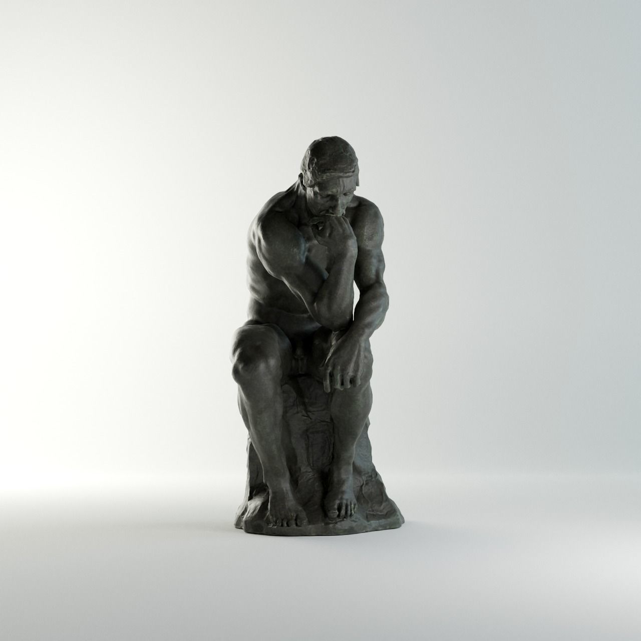 3D model The Thinker Sculpture VR AR Mobile-ready Game-ready VR / AR ...