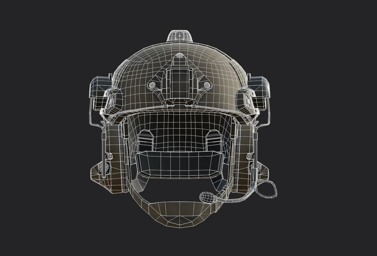 3D model Ops-Core Fast XP TAN with Comtac and Goggles Low Poly 3D model ...