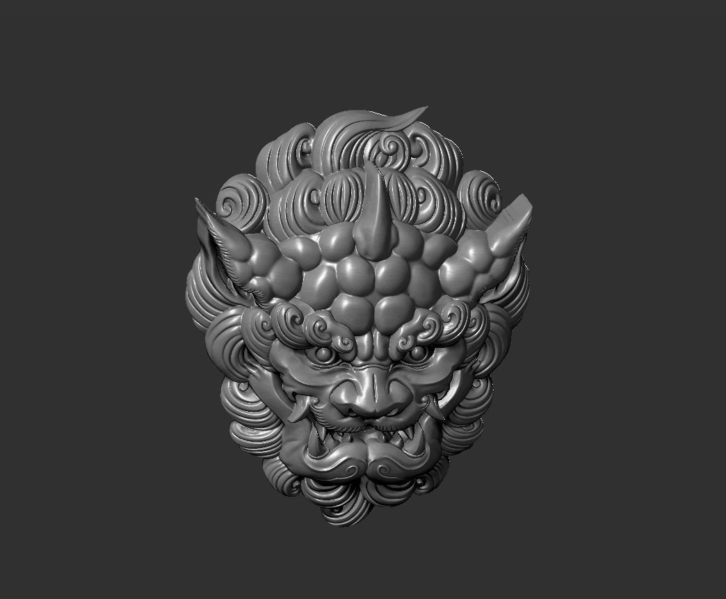 foo dog head 3D model 3D printable | CGTrader
