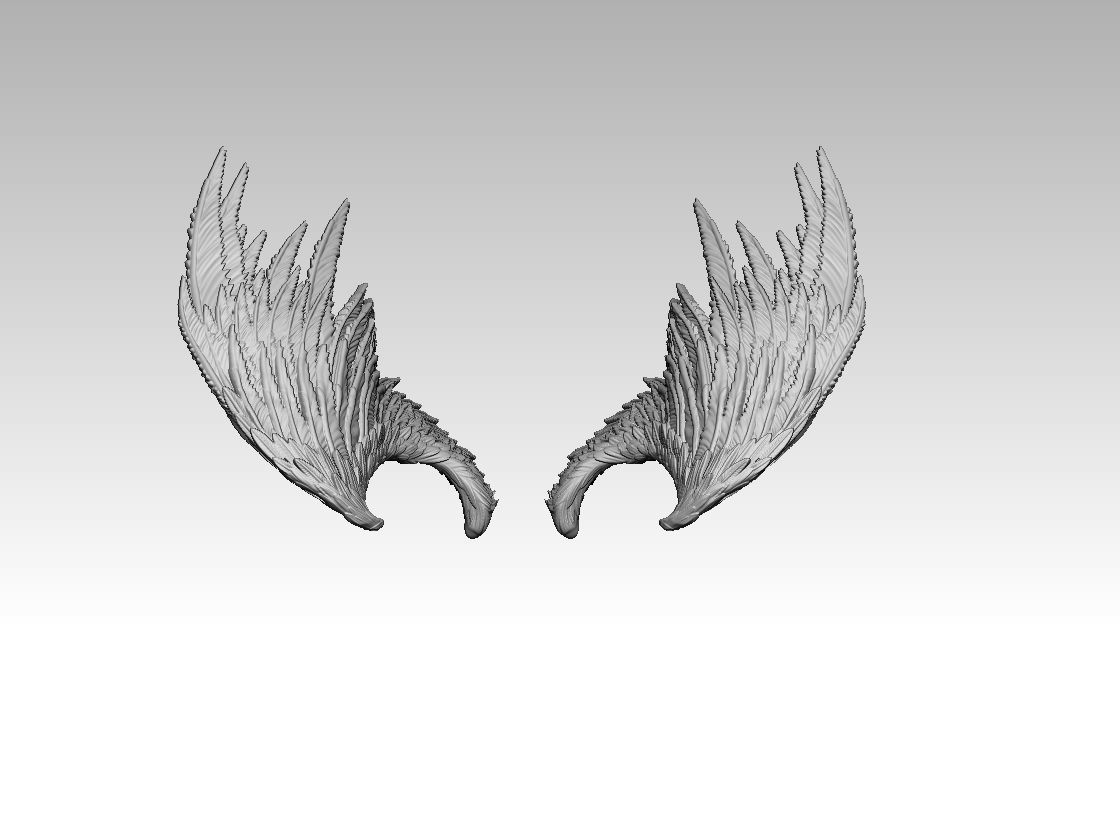 fallen angel wings 3D model 3D printable | CGTrader