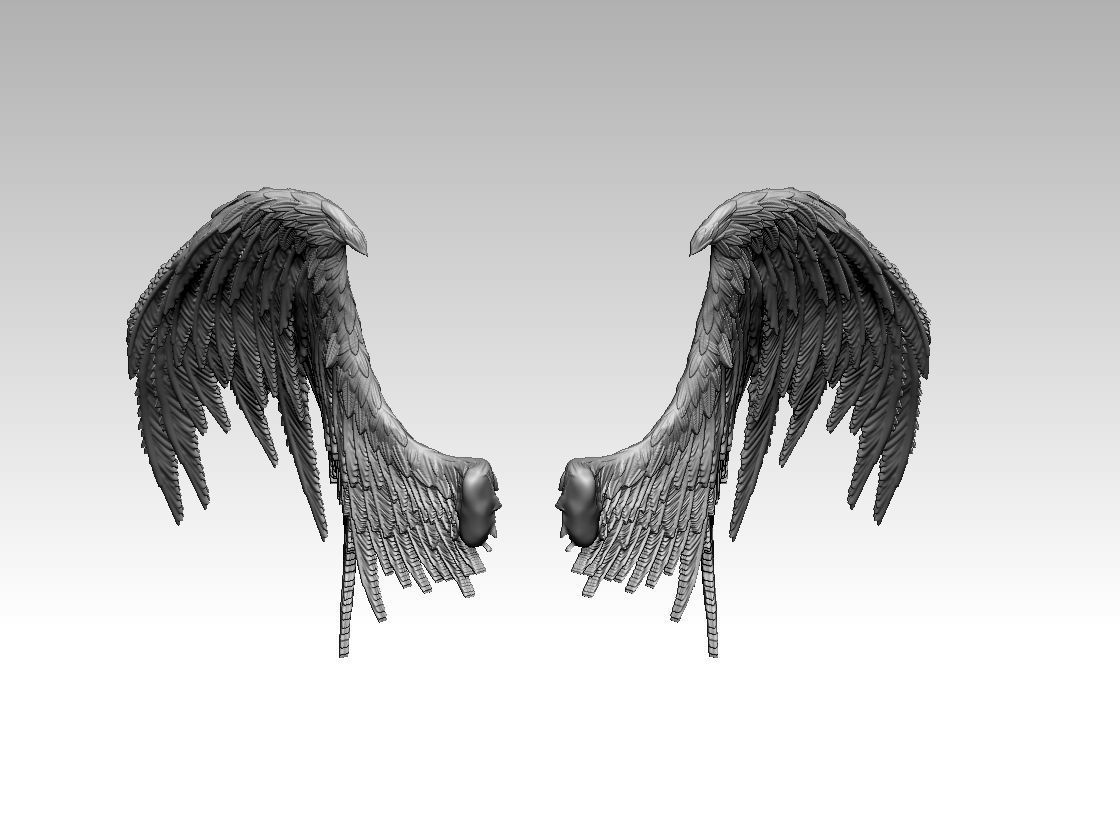 fallen angel wings 3D model 3D printable | CGTrader