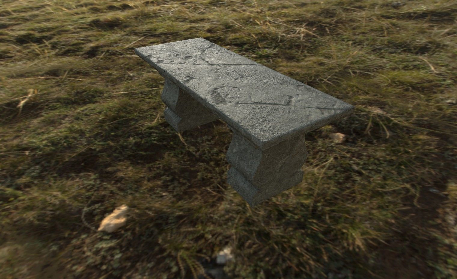 3D model medieval stone bench VR / AR / low-poly | CGTrader