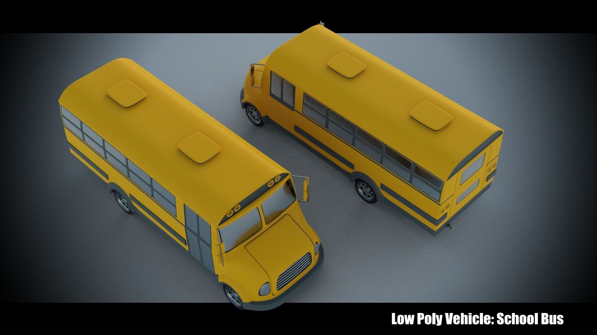 3D model Low Poly Vehicle - Yellow School Bus VR / AR / low-poly | CGTrader