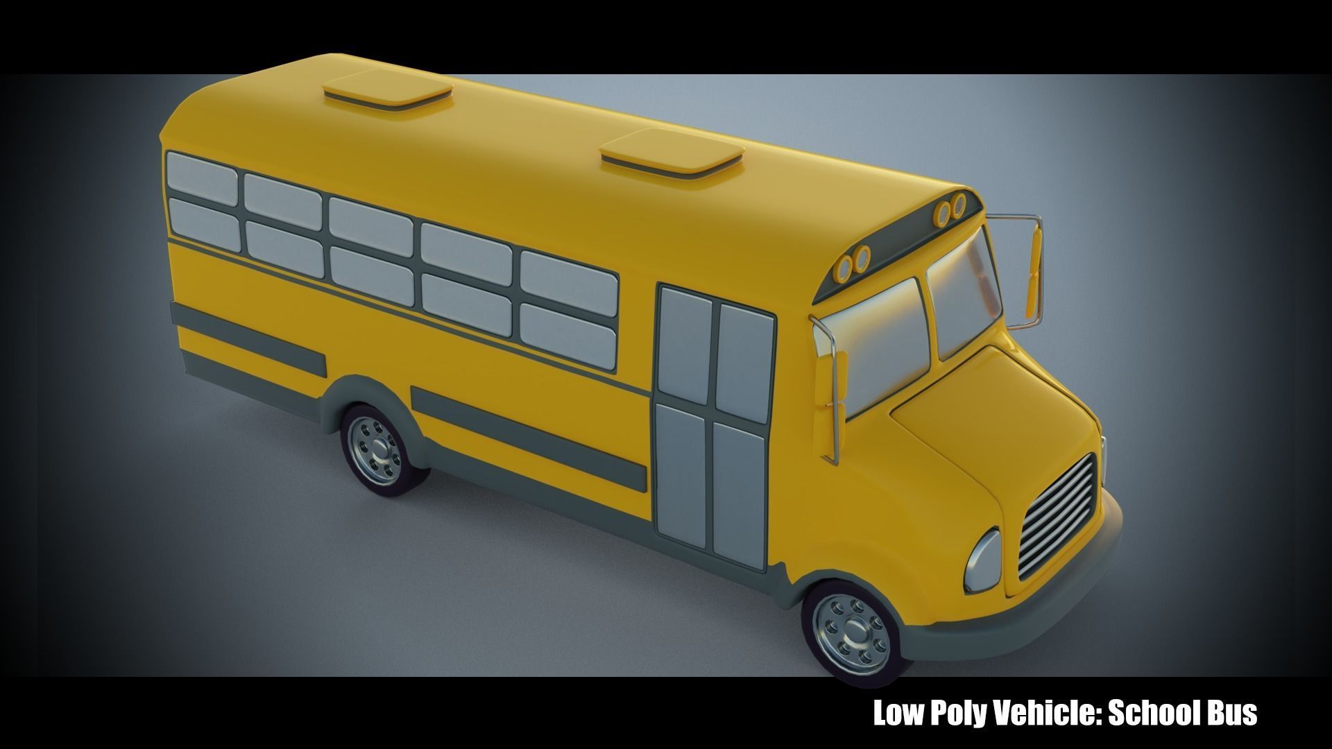 3D model Low Poly Vehicle - Yellow School Bus VR / AR / low-poly | CGTrader