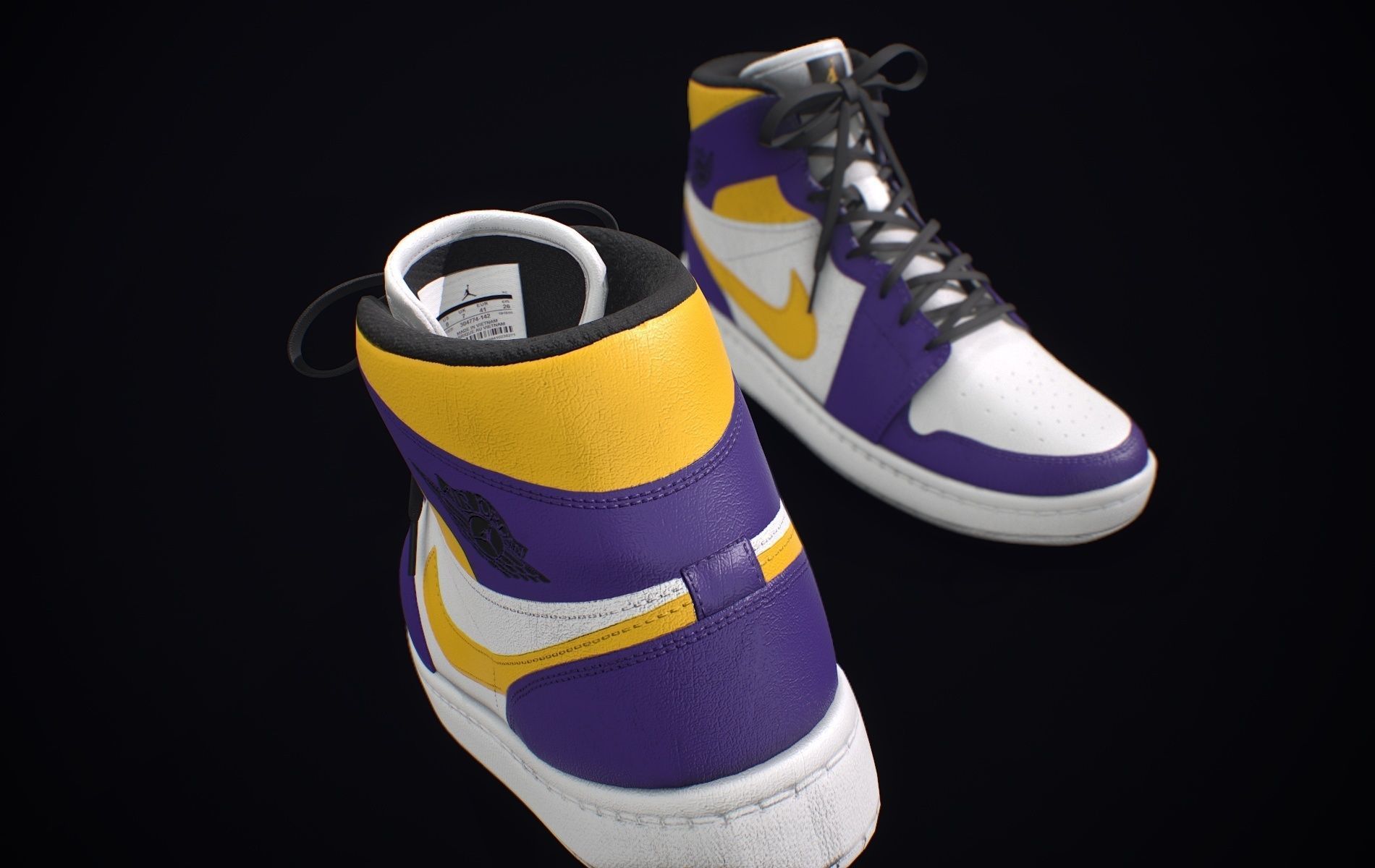 3D model Nike Air Jordan Lakers VR / AR / low-poly | CGTrader