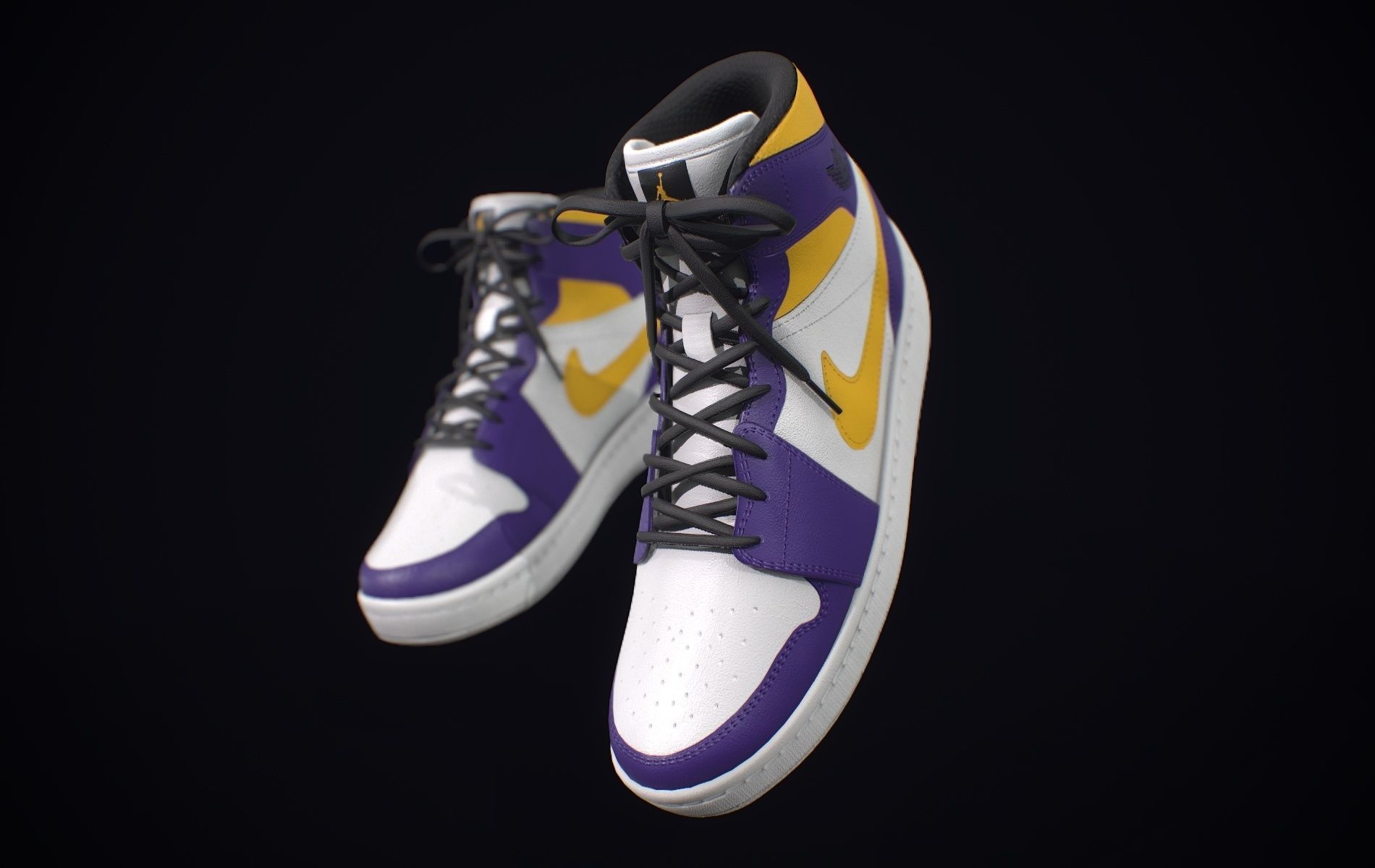 3D model Nike Air Jordan Lakers VR / AR / low-poly | CGTrader