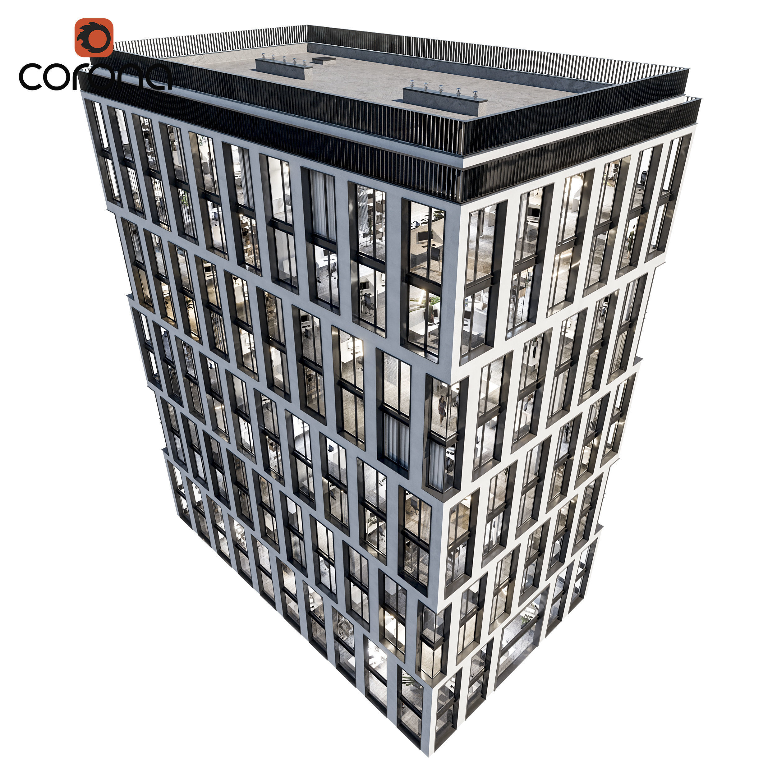 Modern office building 03 3D model | CGTrader