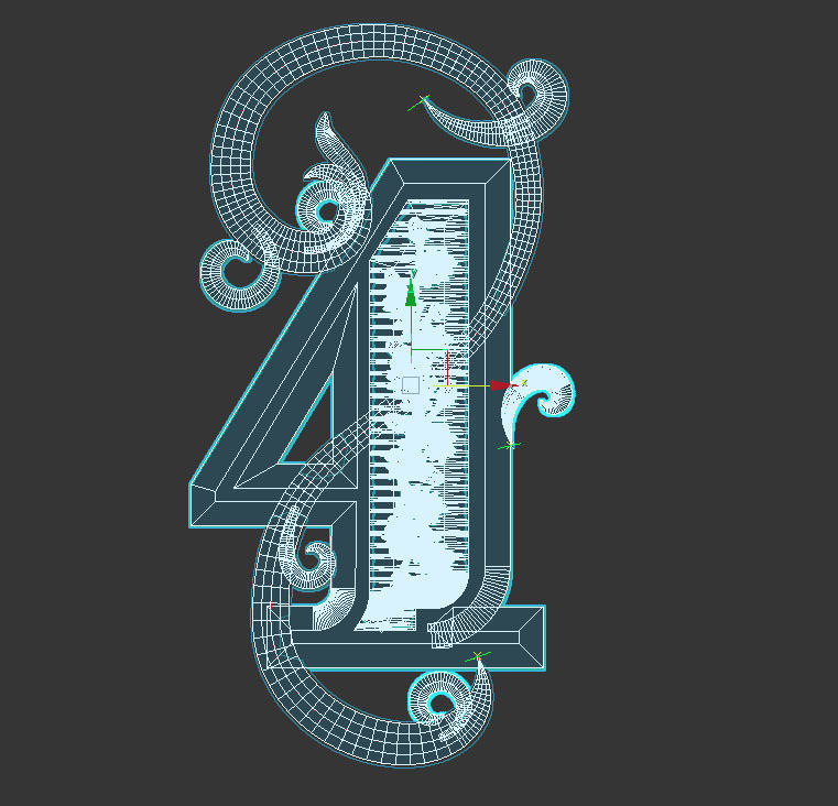 number 4 four 3D model 3D printable | CGTrader