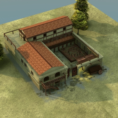 Ancient Roman Villa Model