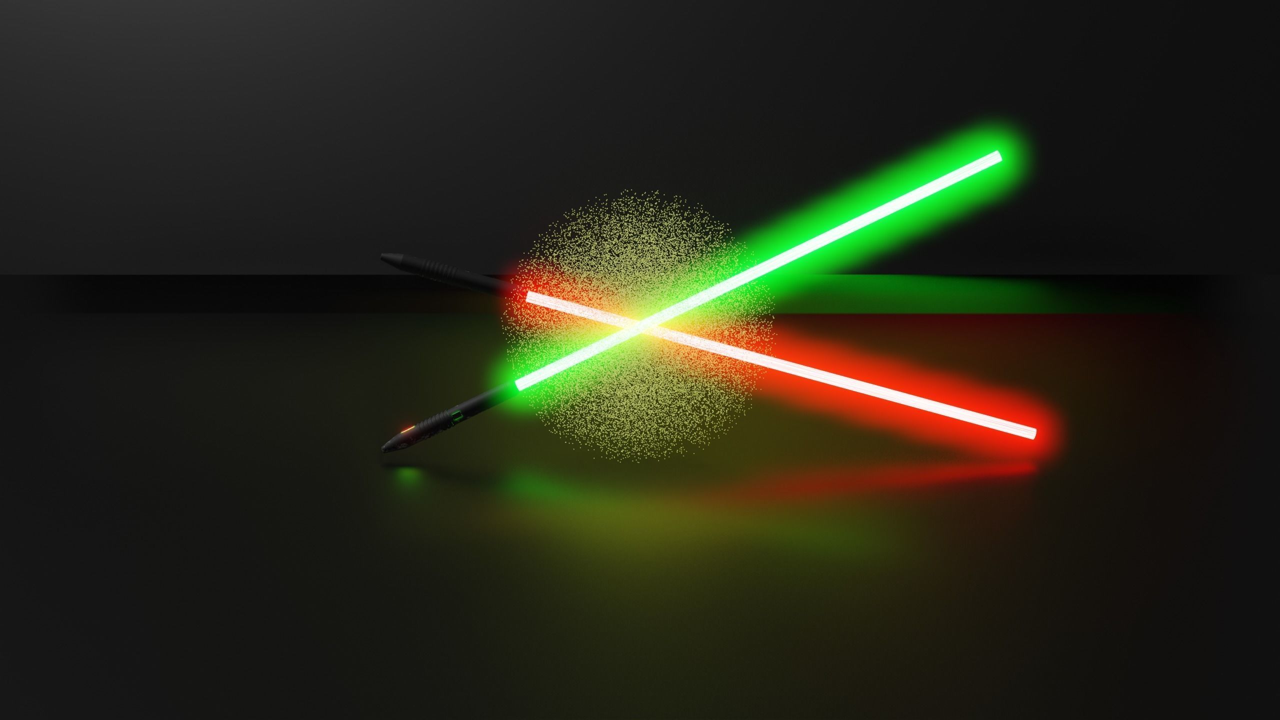 Lightsabers Clashing 3D model | CGTrader
