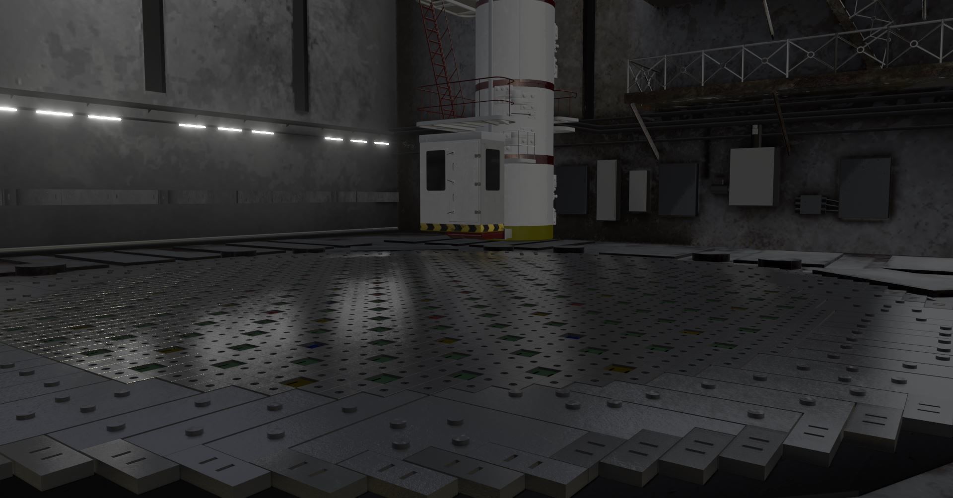 RBMK-1000 Nuclear Reactor Central Hall And Refueling Machine 3D model ...