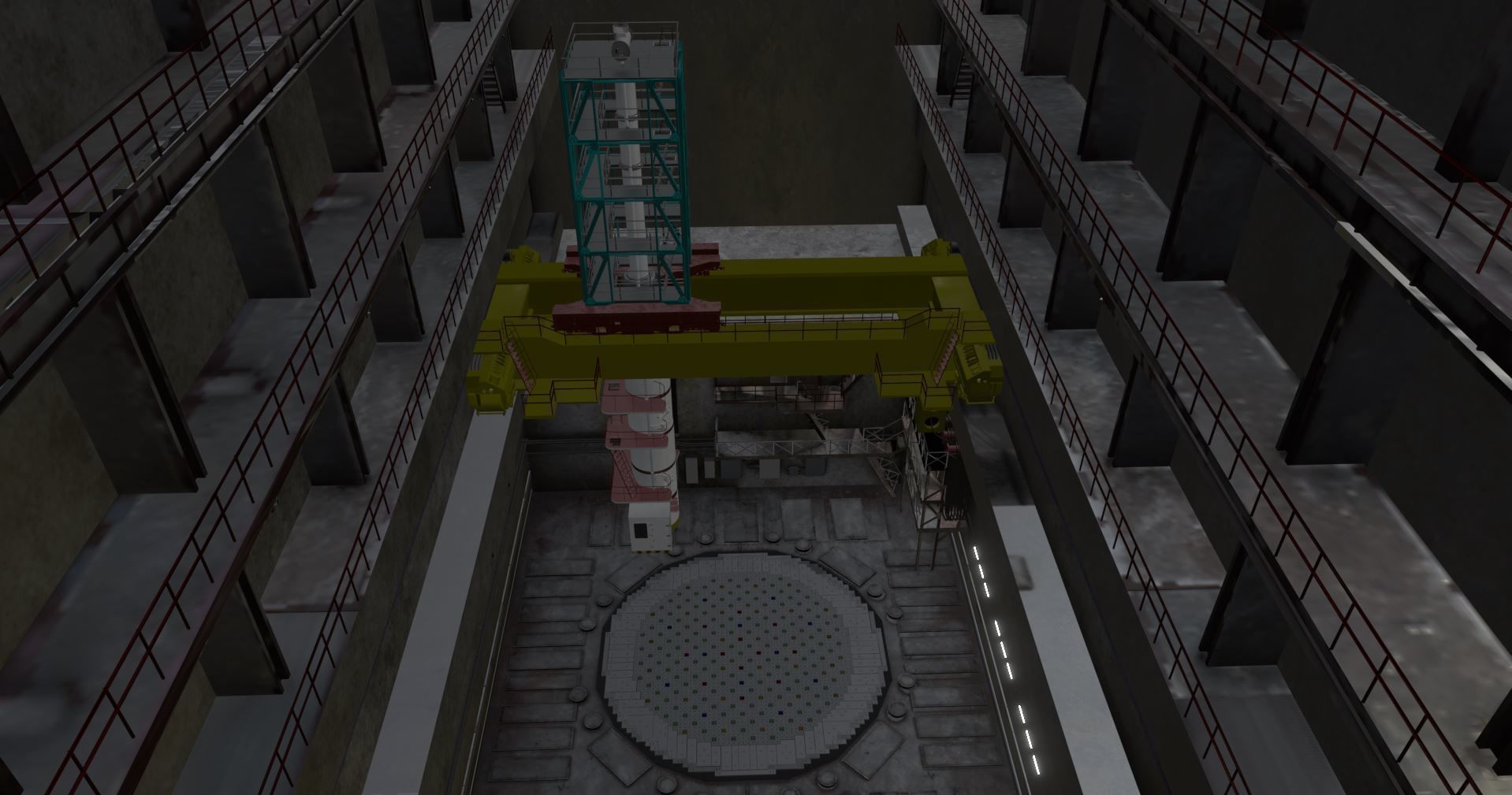 RBMK-1000 Nuclear Reactor Central Hall And Refueling Machine 3D model ...