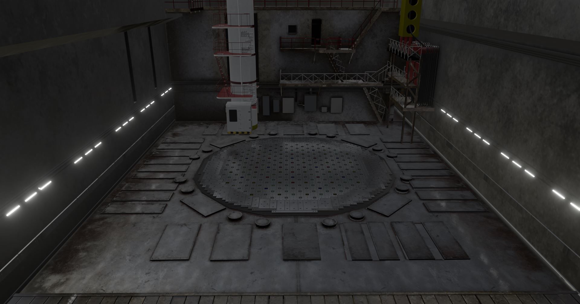 RBMK-1000 Nuclear Reactor Central Hall And Refueling Machine 3D model ...