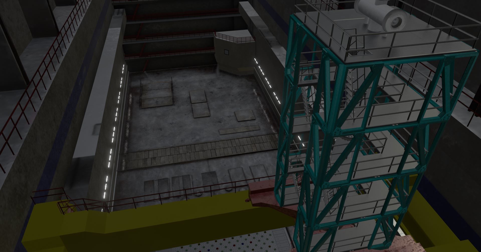 RBMK-1000 Nuclear Reactor Central Hall And Refueling Machine 3D model ...