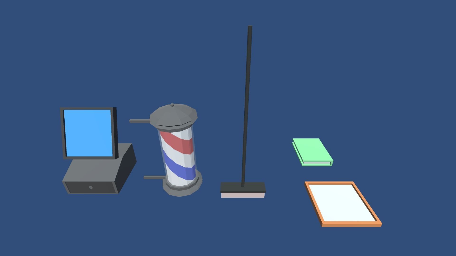 3D model 9t5 Low Poly Barber Shop VR / AR / low-poly | CGTrader