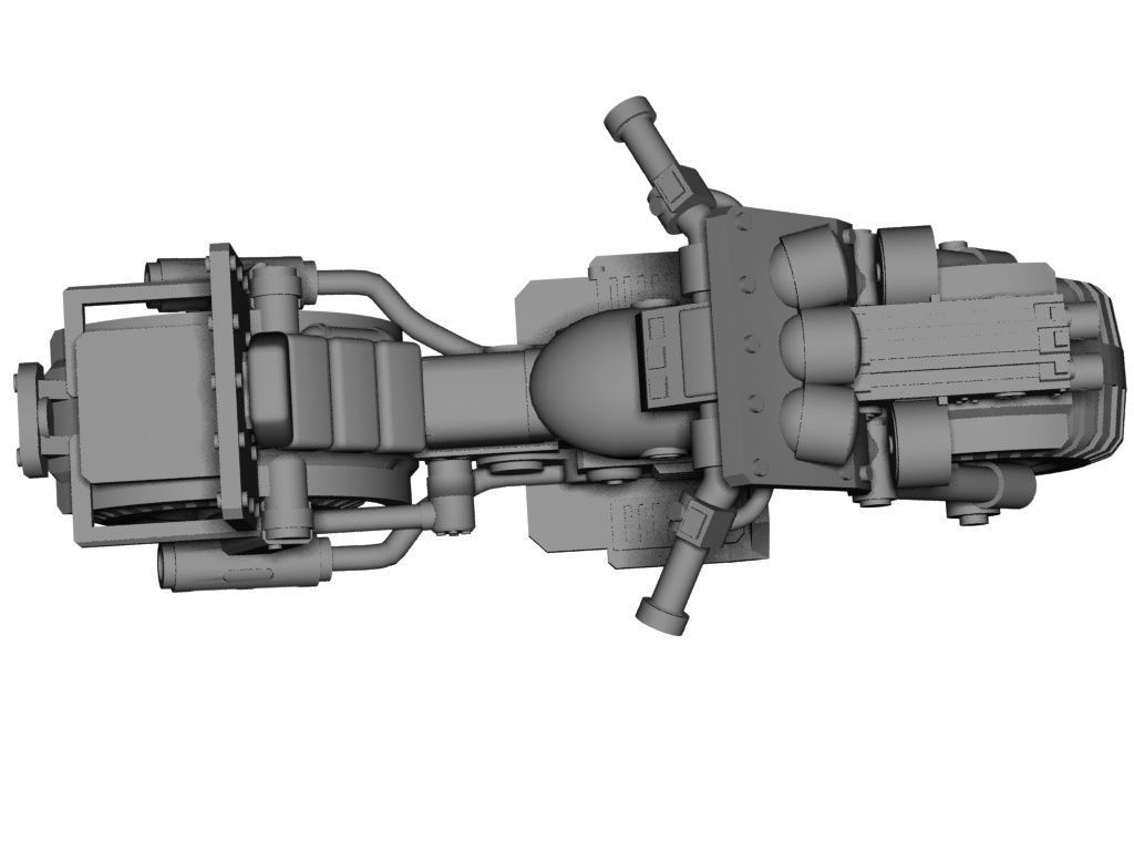 Space warrior bike with sidecart 3D print model 3D model 3D printable ...