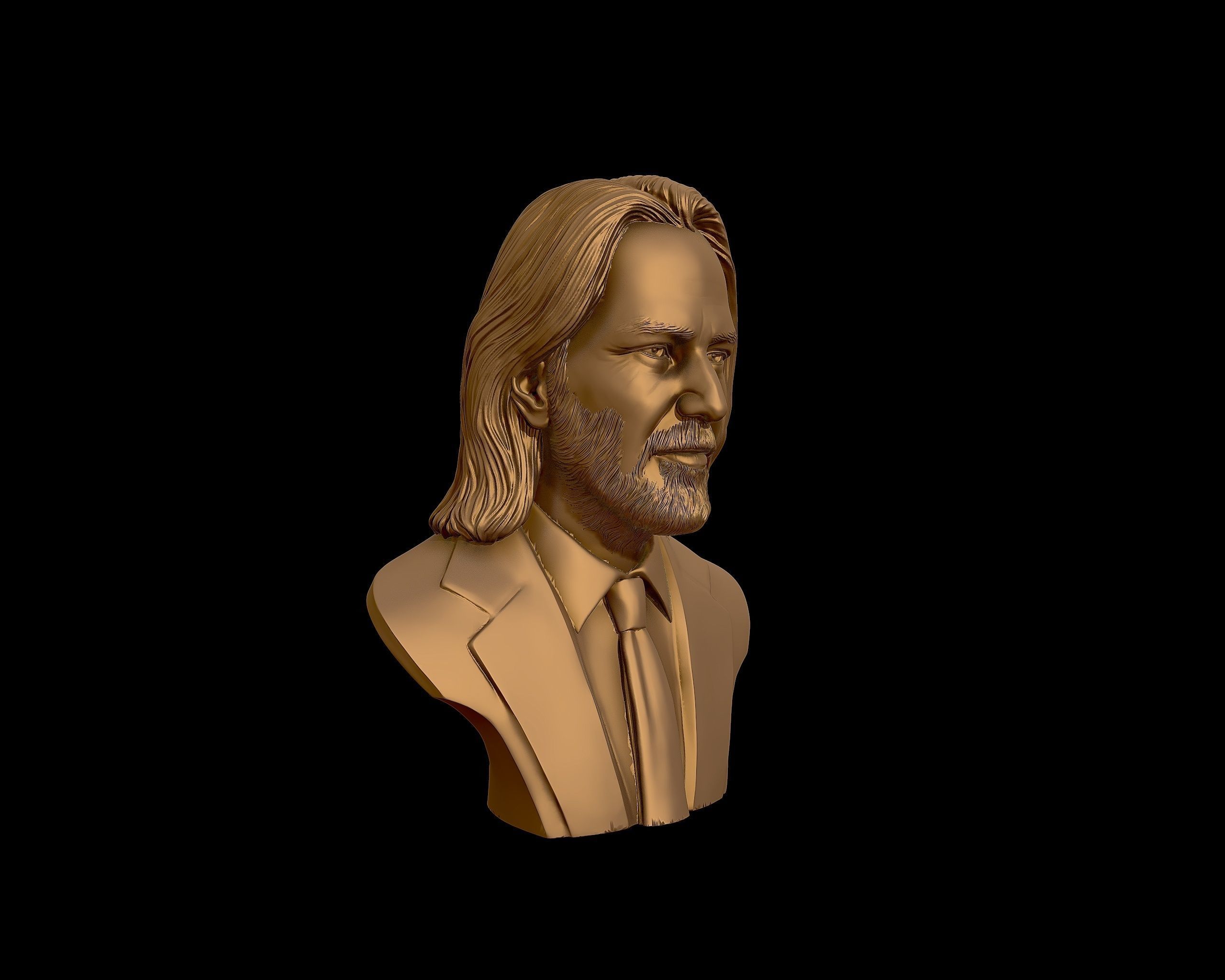 Keanu Reeves 3D portrait sculpture 3D model 3D printable | CGTrader