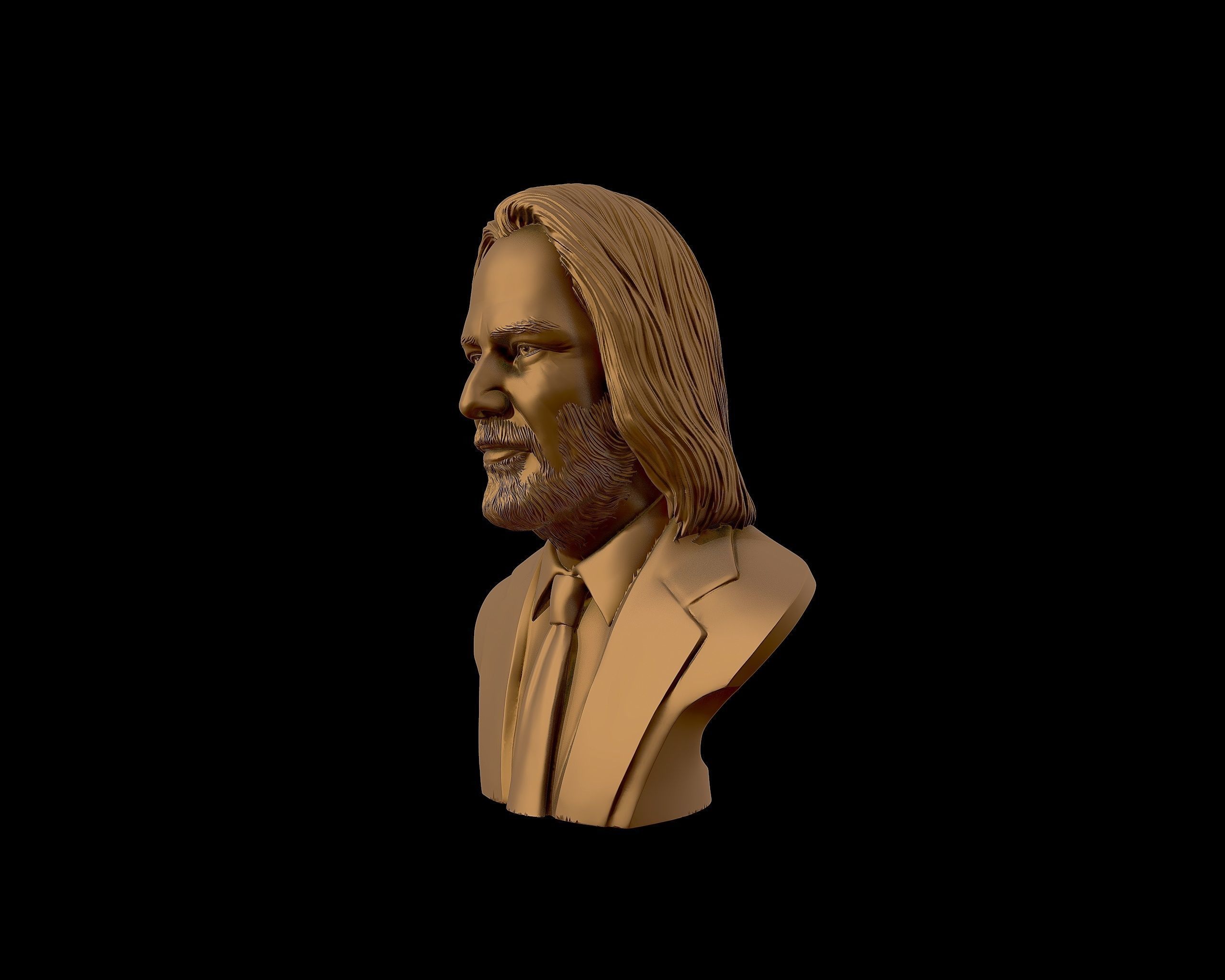 Keanu Reeves 3D portrait sculpture 3D model 3D printable | CGTrader