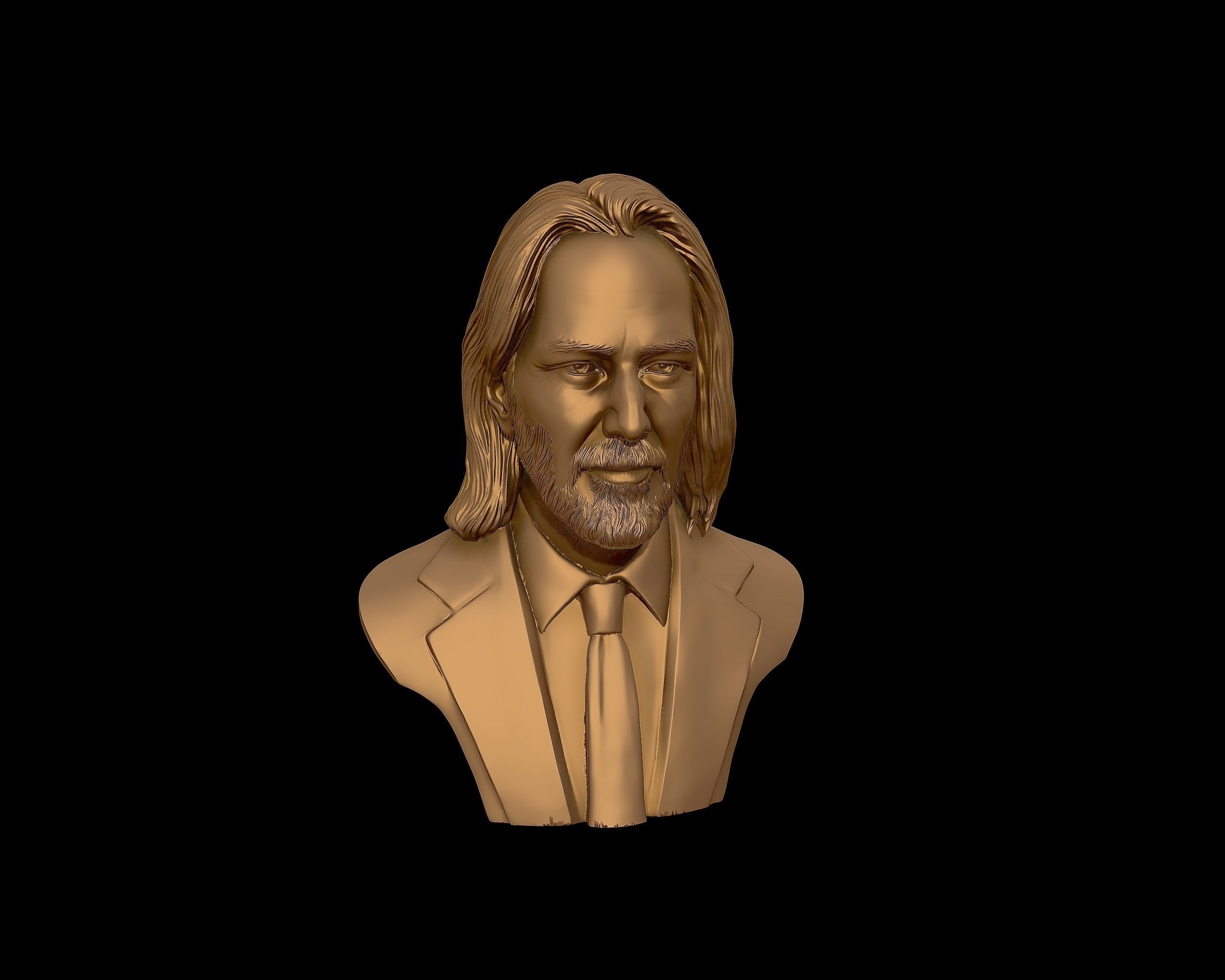 Keanu Reeves 3D portrait sculpture 3D model 3D printable | CGTrader