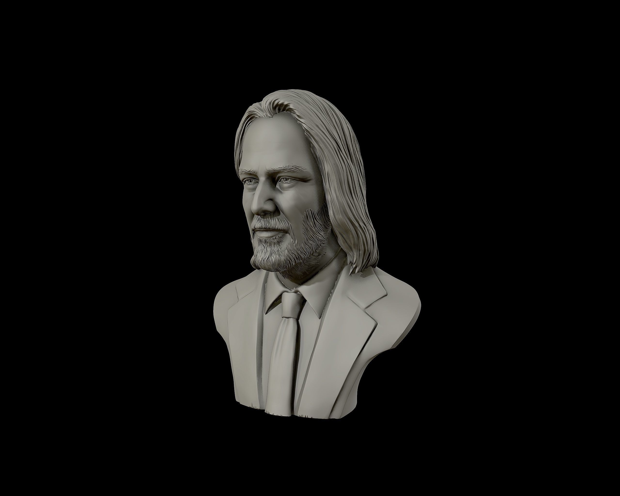 Keanu Reeves 3D portrait sculpture 3D model 3D printable | CGTrader