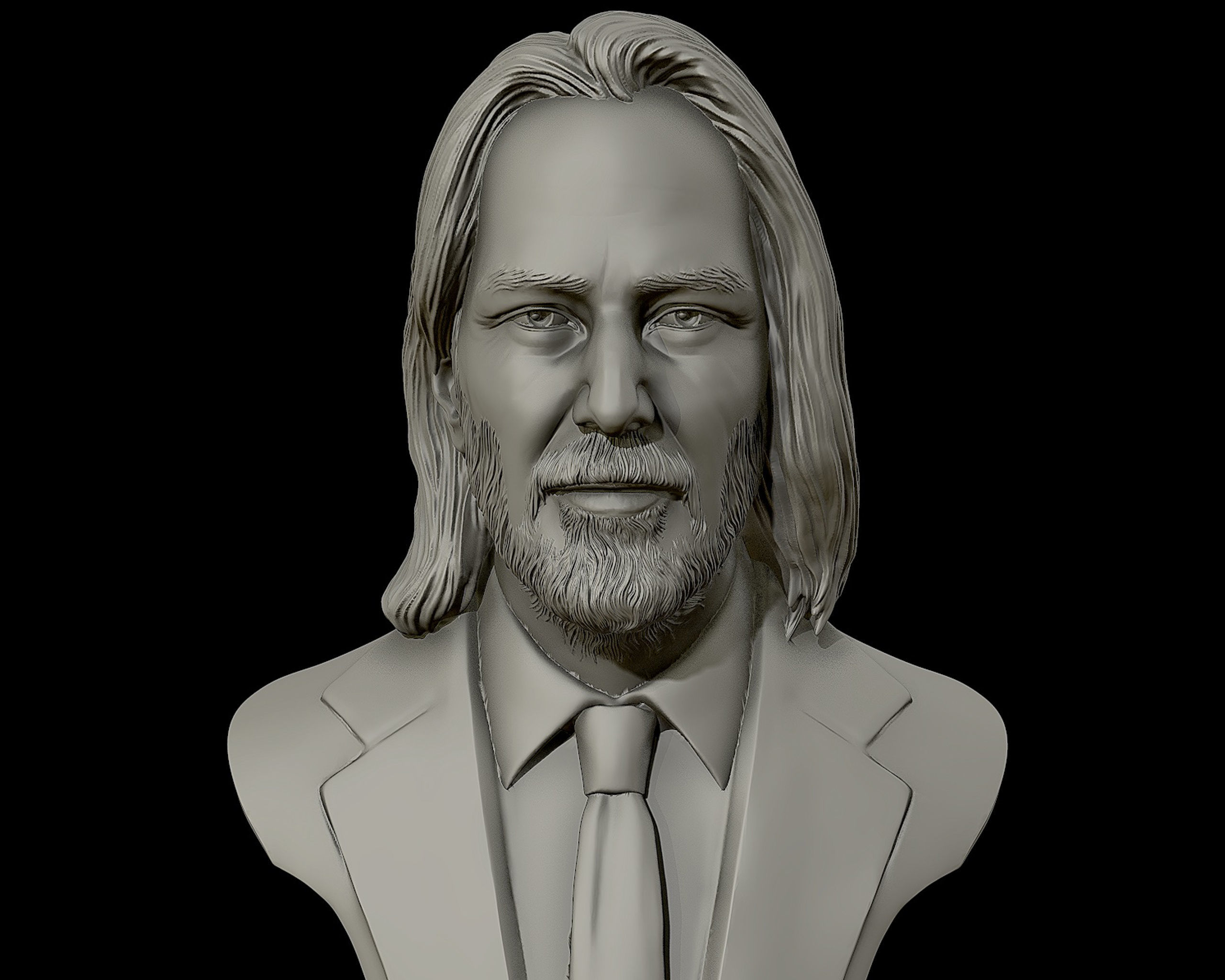Keanu Reeves 3D portrait sculpture 3D model 3D printable | CGTrader