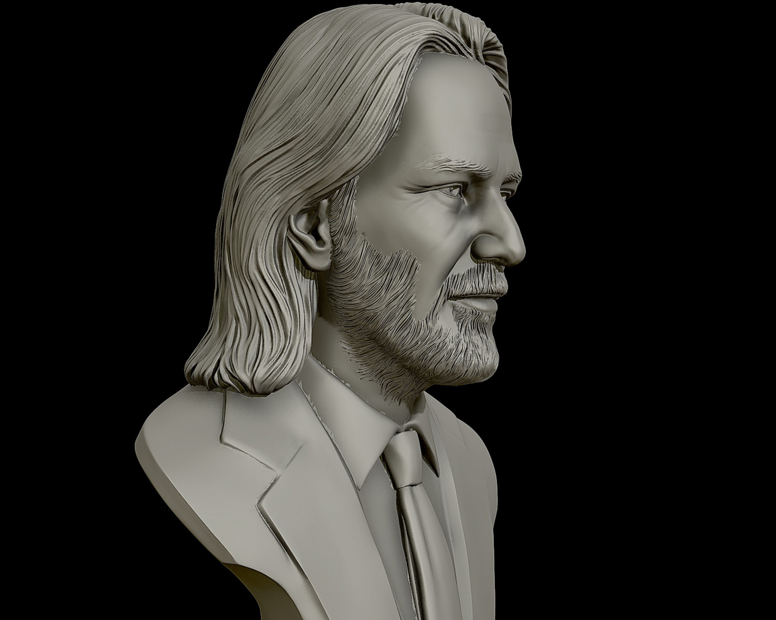 Keanu Reeves 3D portrait sculpture 3D model 3D printable | CGTrader