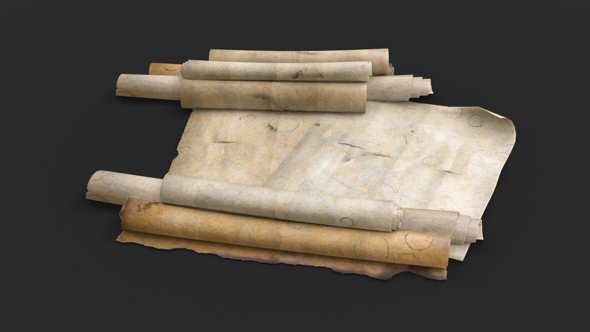 3D model Old Parchment VR / AR / low-poly | CGTrader