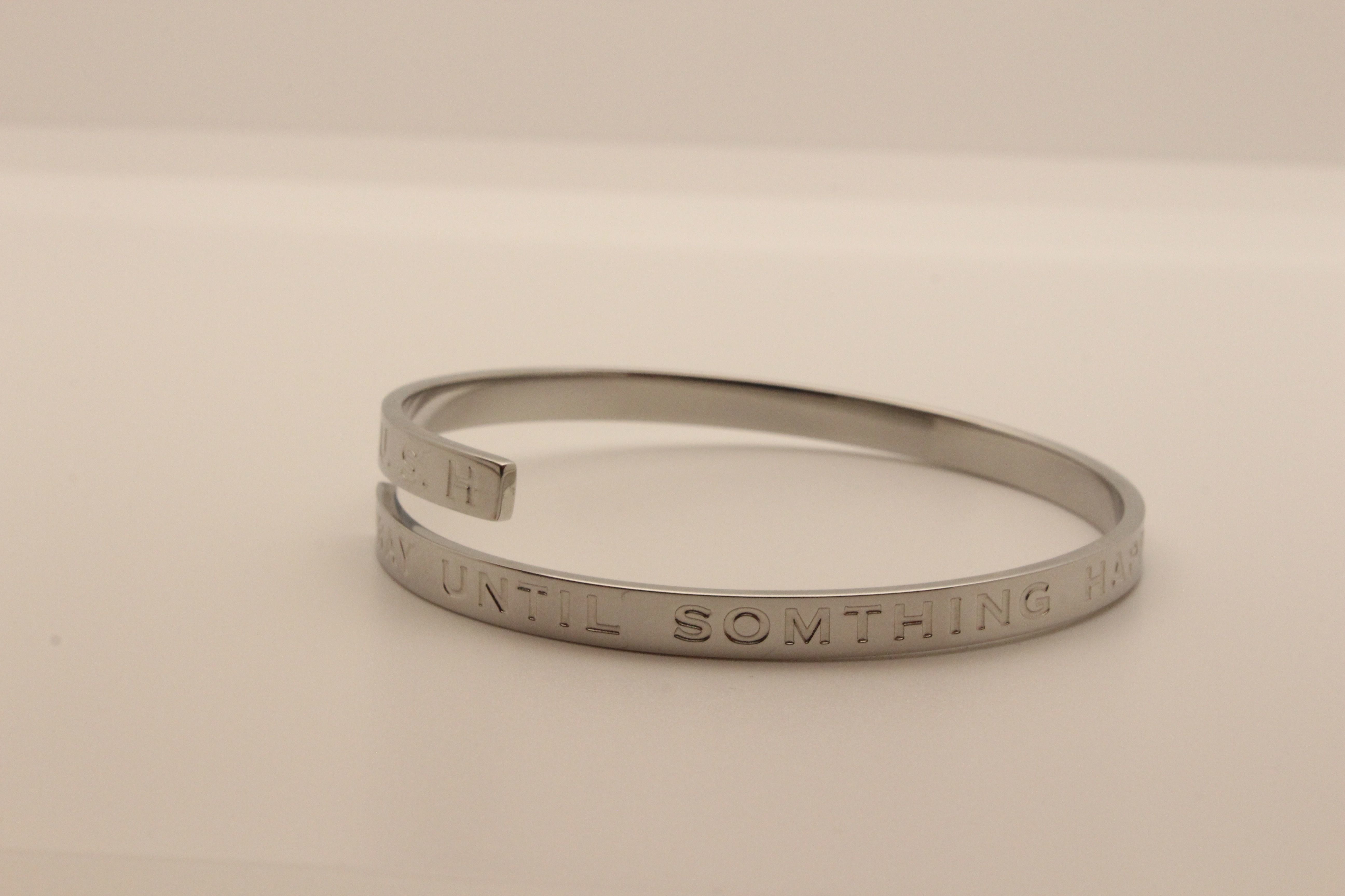 Silver Bracelet with Text free 3D model | CGTrader