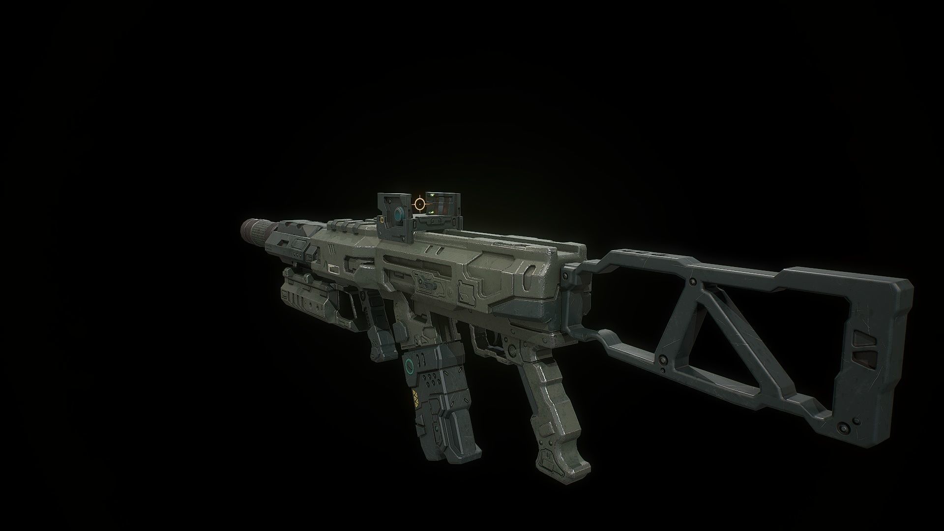 3D model Futuristic dark assault rifle VR / AR / low-poly | CGTrader