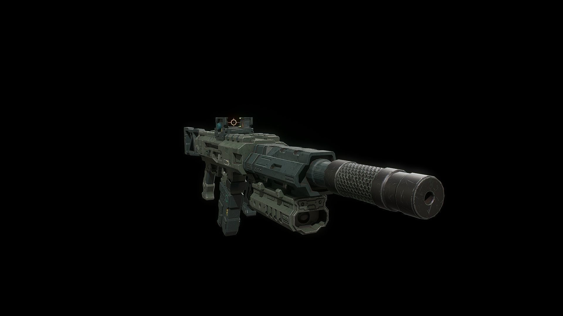 3D model Futuristic dark assault rifle VR / AR / low-poly | CGTrader