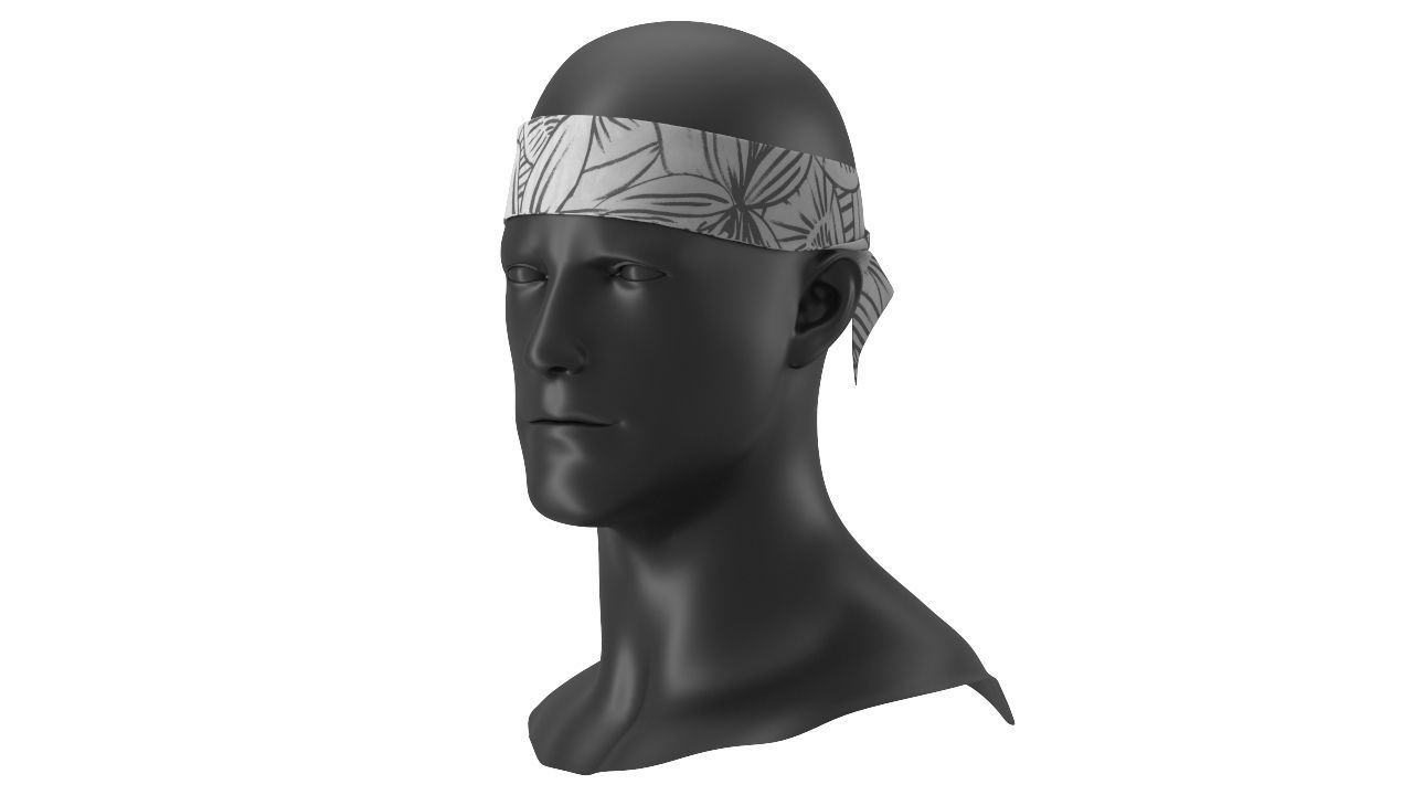 Headband 3D model head of mannequin wearing scarf 3D model | CGTrader