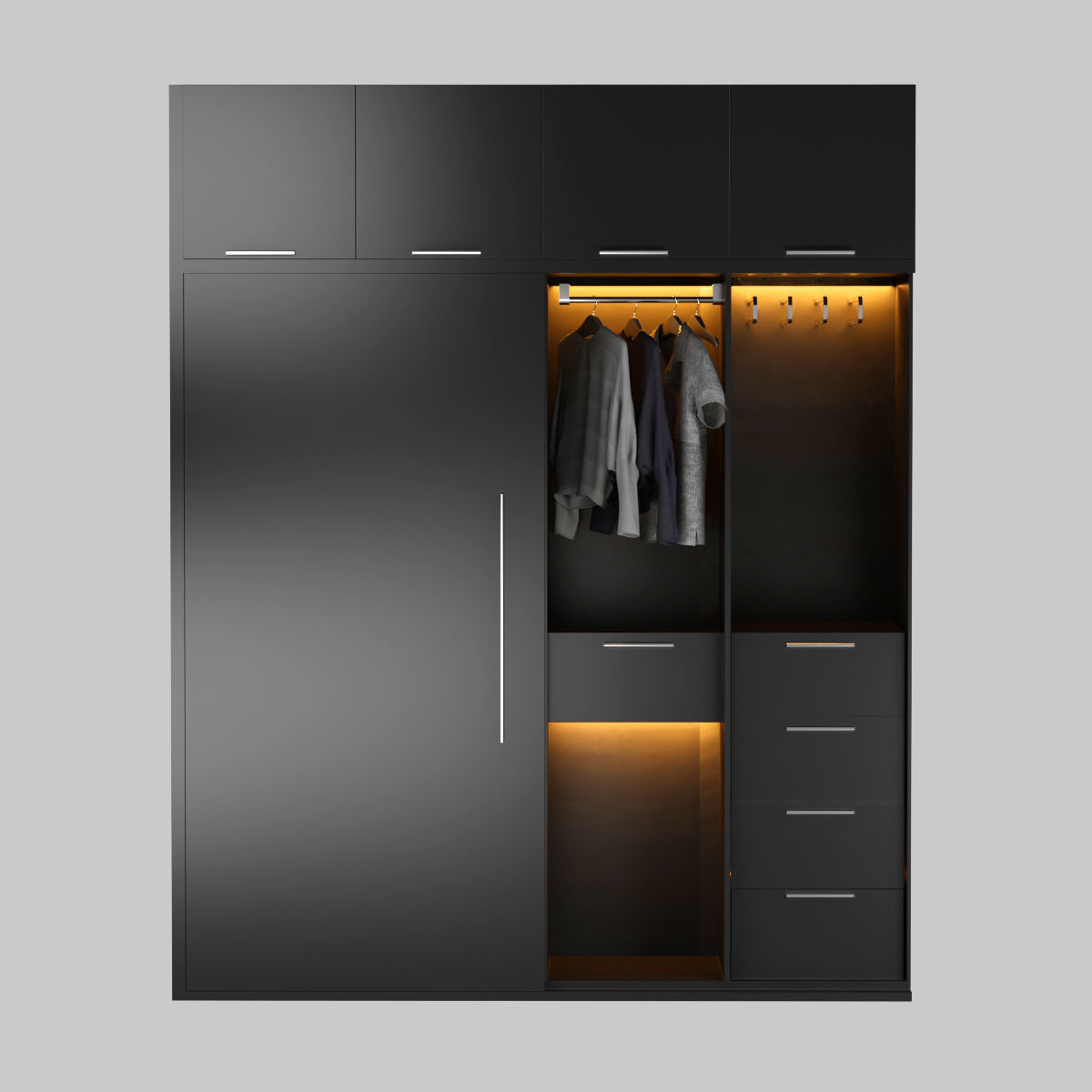 Wooden Wardrobe - Animated 3D model animated | CGTrader