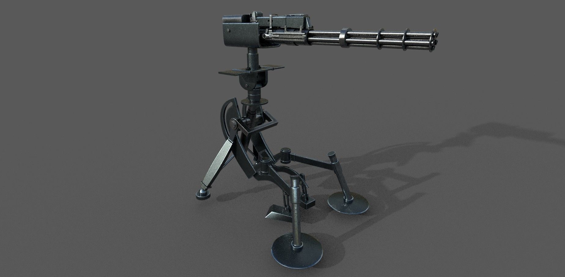 3D model Minigun 3D Model gun on tripod VR / AR / low-poly | CGTrader