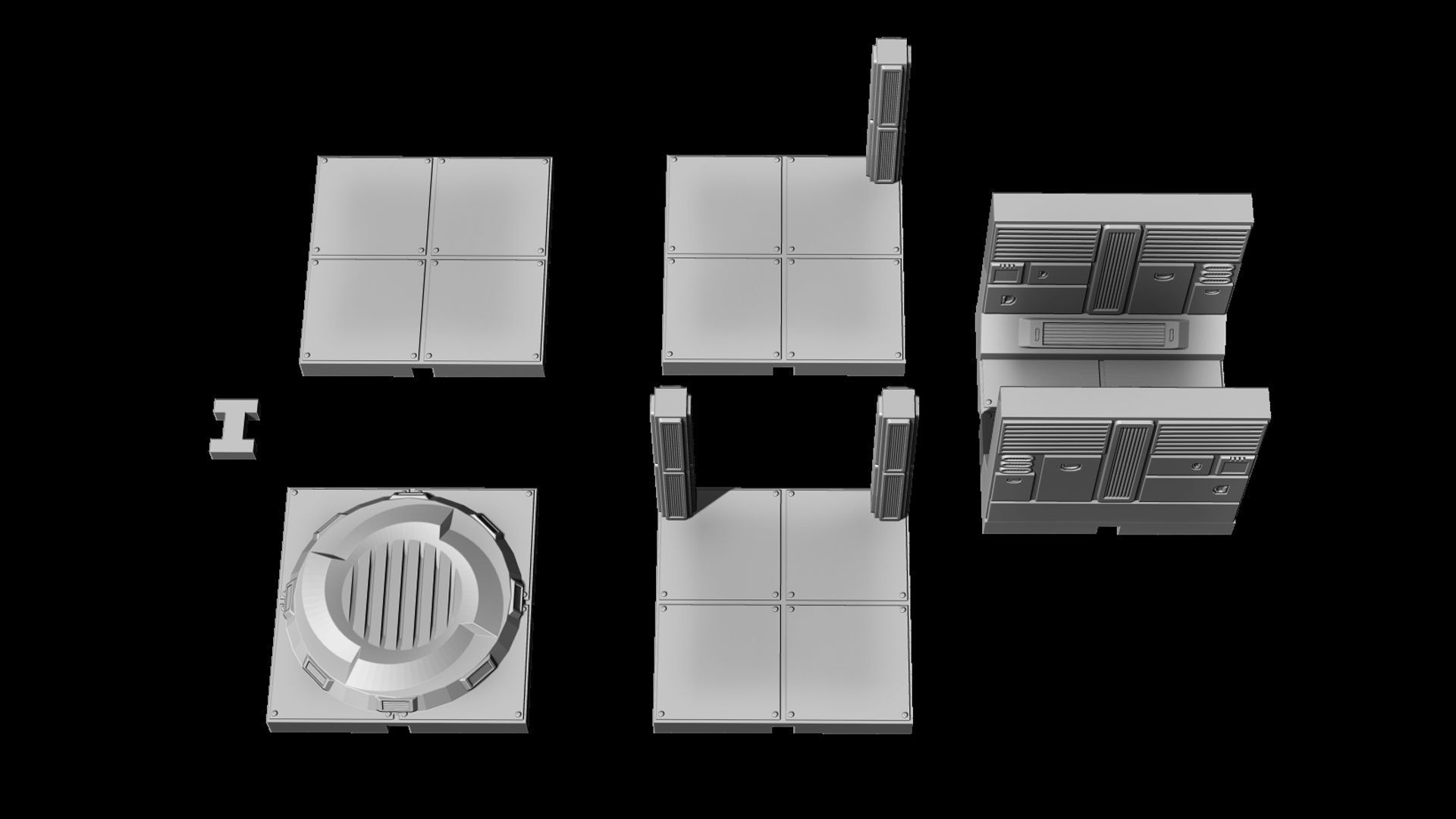 Modular Dungeon Tiles SciFi 3D model 3D printable | CGTrader