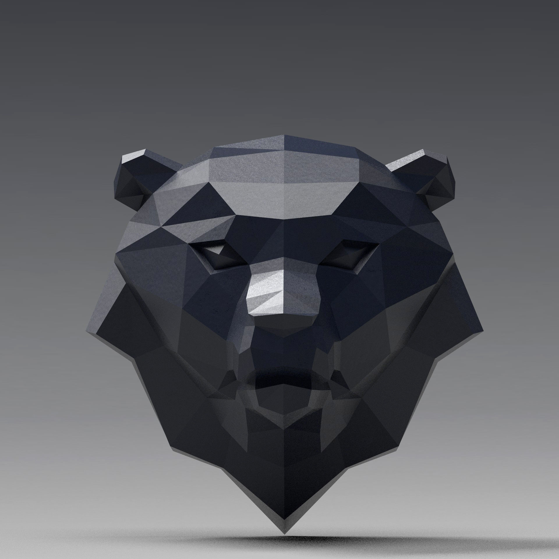 3D Printable polygonal bear head model 3D model 3D printable | CGTrader