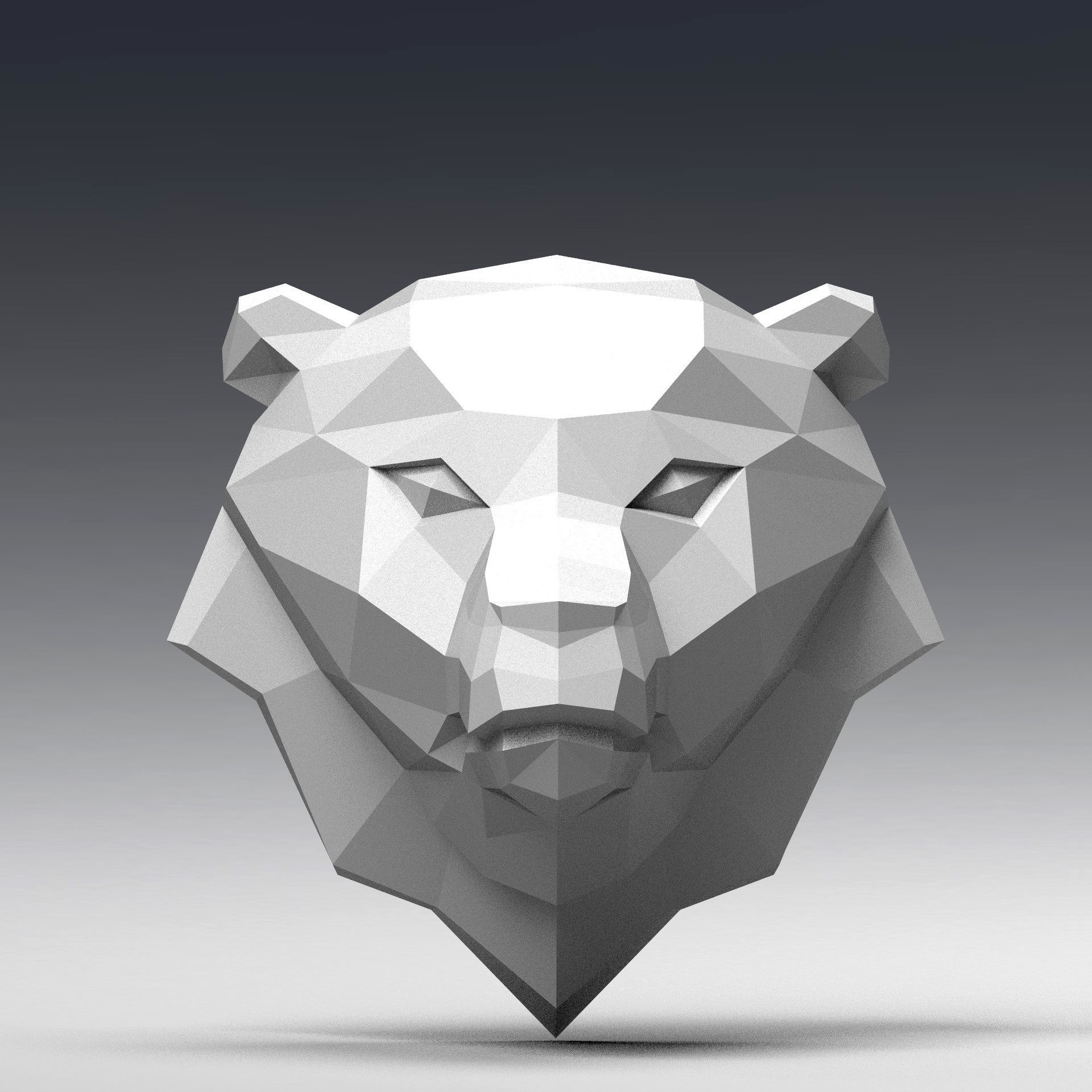 3d Printable Polygonal Bear Head Model 3d Model 3d Printable Cgtrader