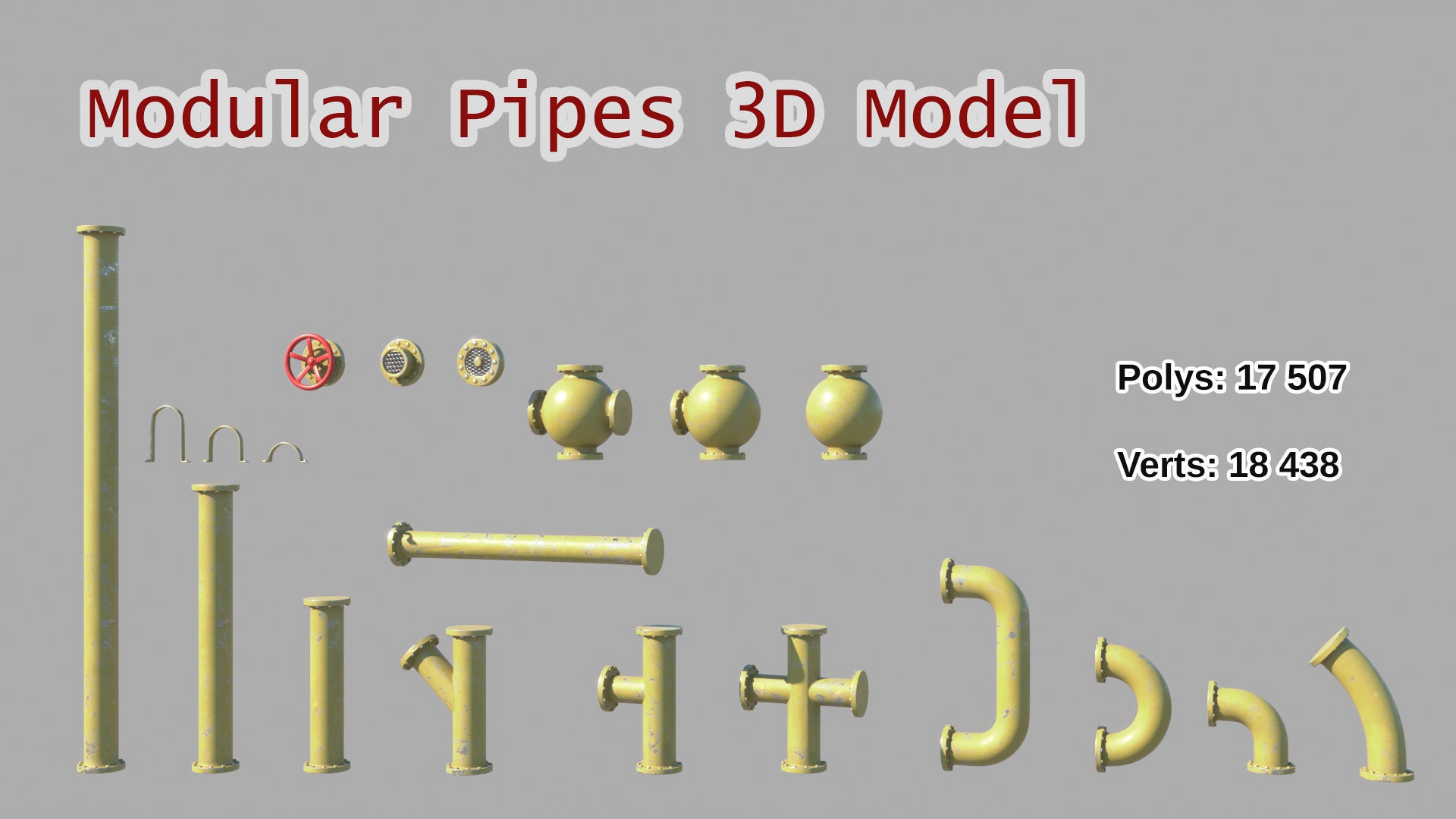 Modular Pipes 3D Model free VR / AR / low-poly 3D model | CGTrader