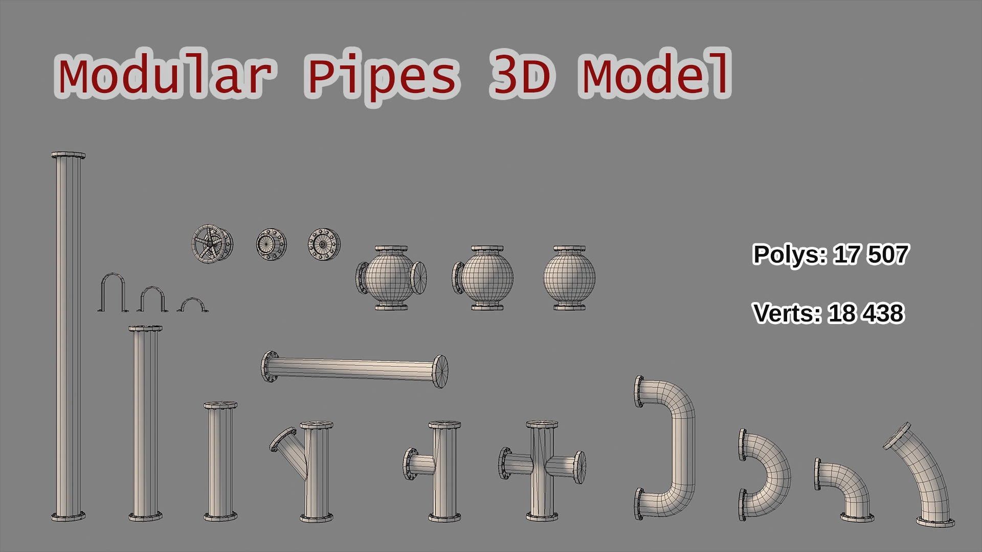 Modular Pipes 3D Model free VR / AR / low-poly 3D model | CGTrader