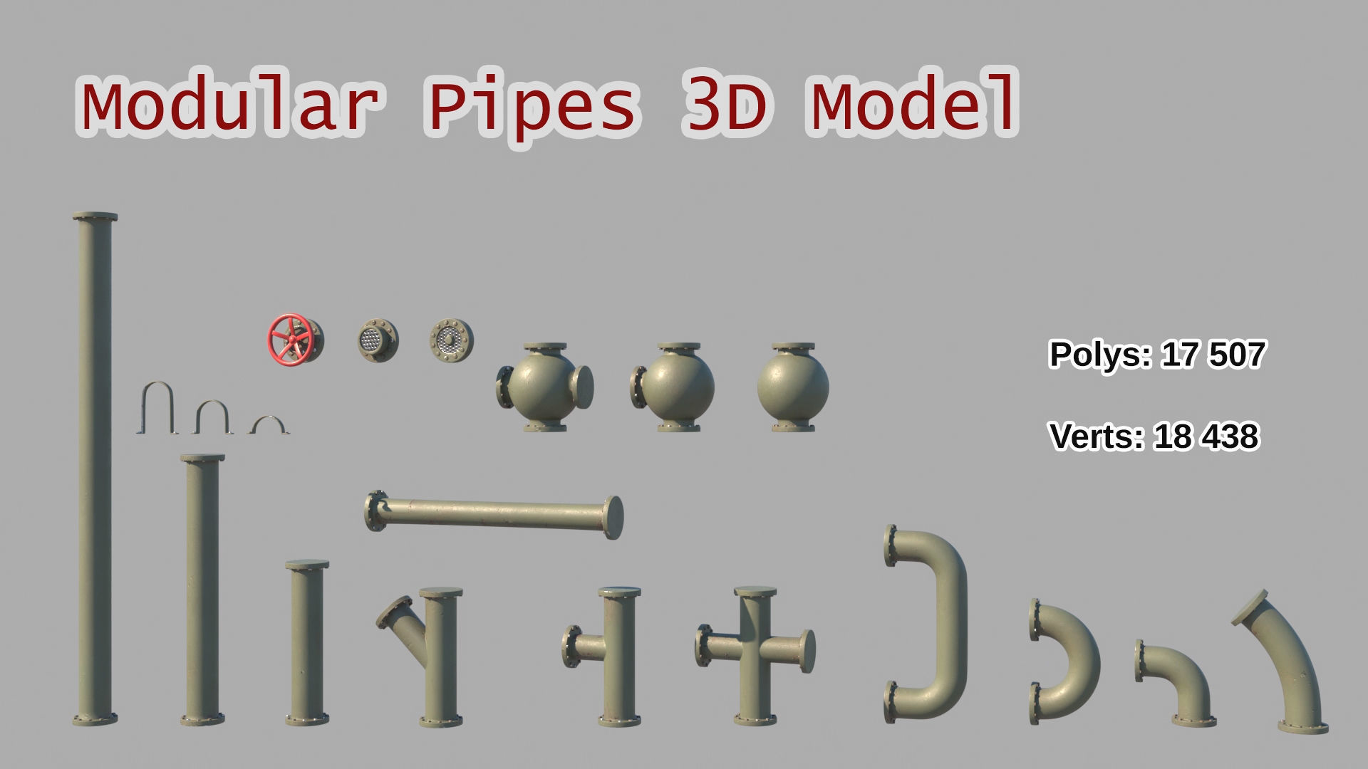 Modular Pipes 3D Model free VR / AR / low-poly 3D model | CGTrader