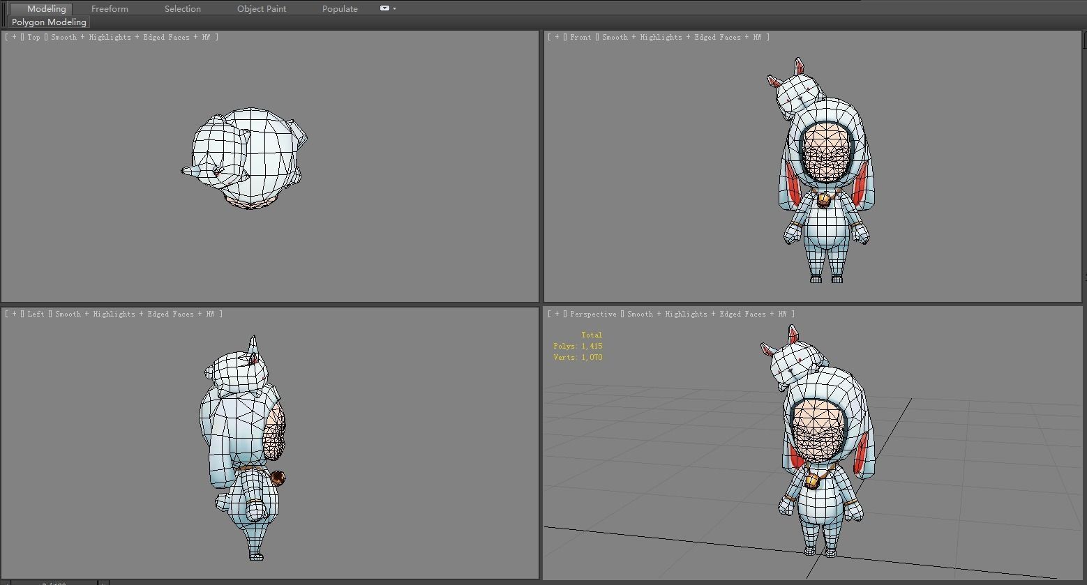 3D model Cartoon bunny rabbit doll costume VR / AR / low-poly | CGTrader