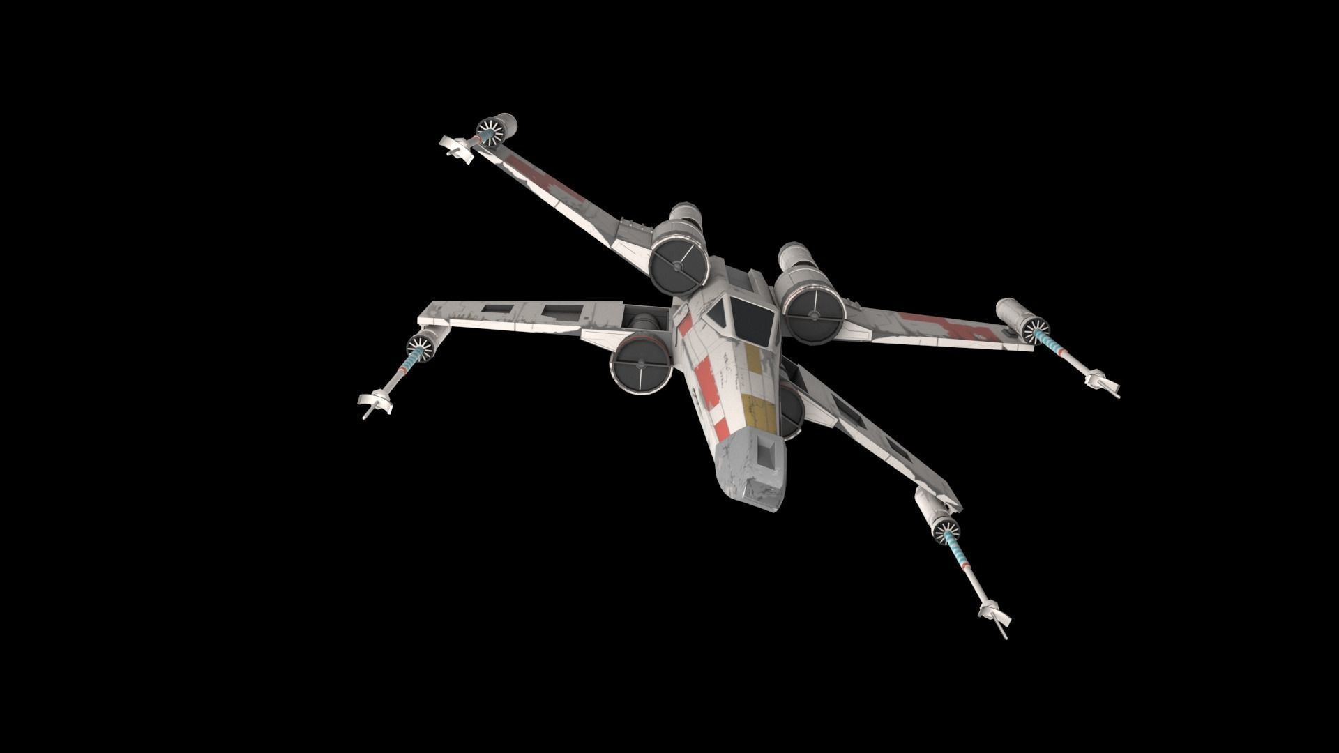 3D model x-wing maya rigged for maya and Cinema 4D VR / AR / low-poly ...